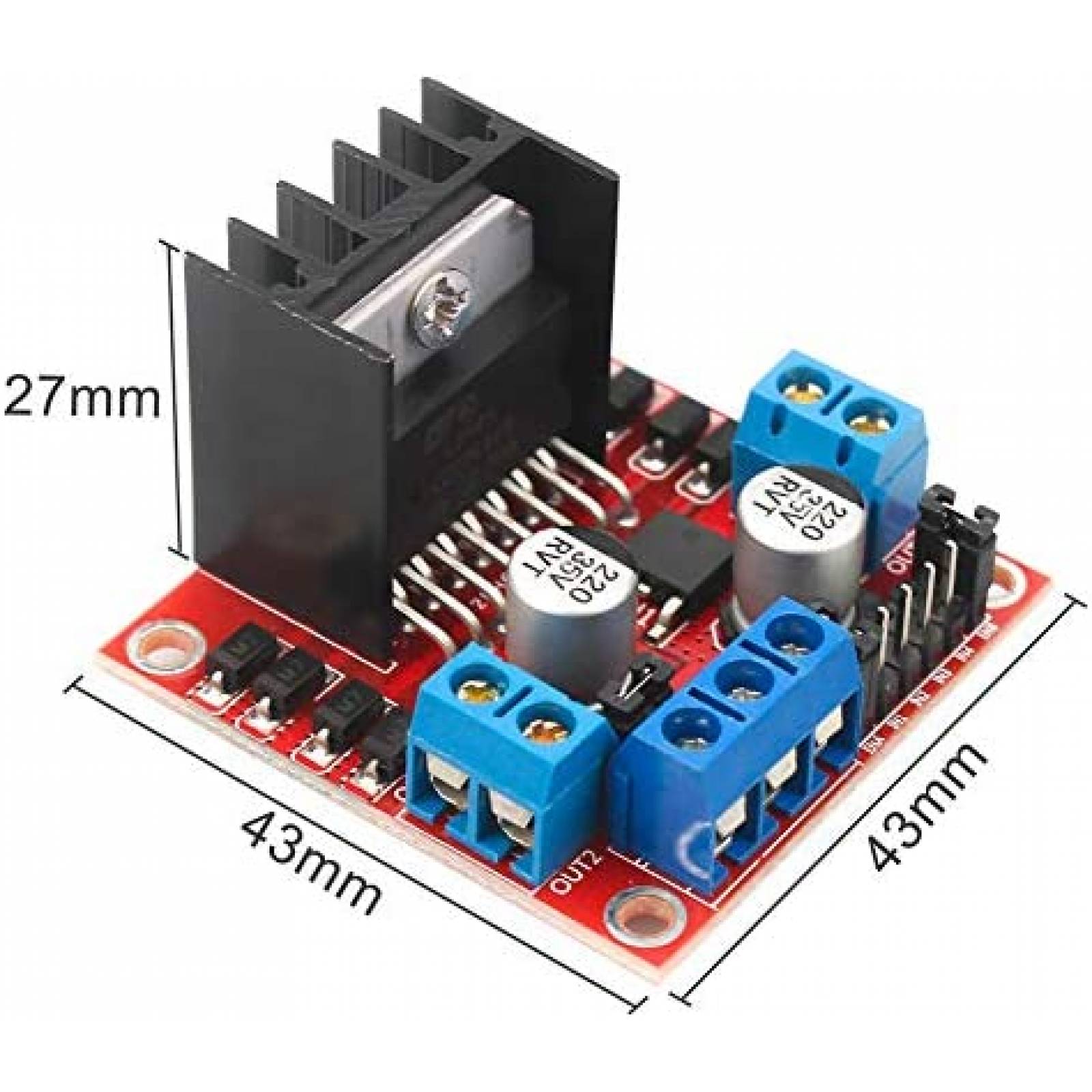 Controlador De Motor Keeyees L298N Smart Car -Negro