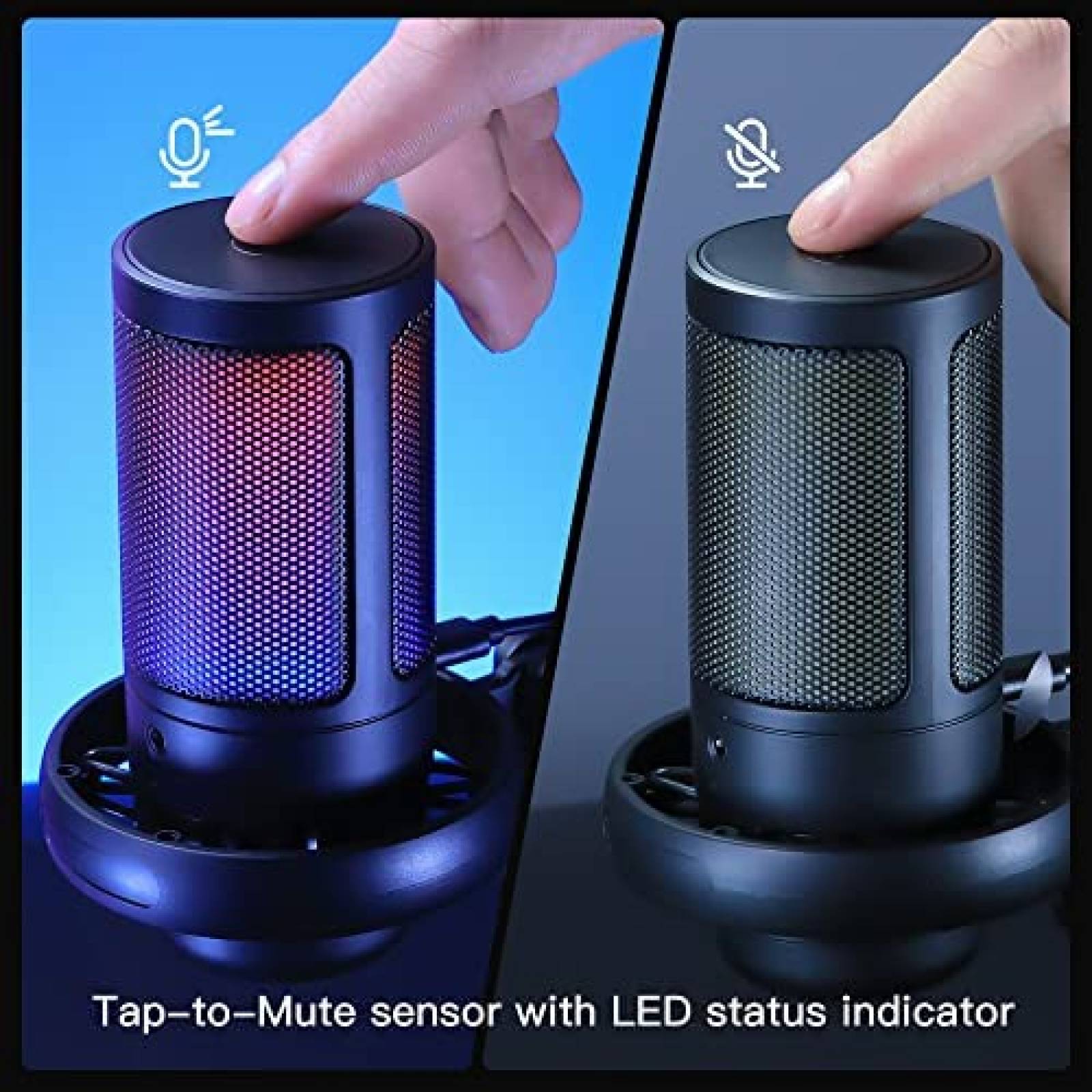 Microfono Gamer Hemicz ME63S RGB LED para Streaming -Negro