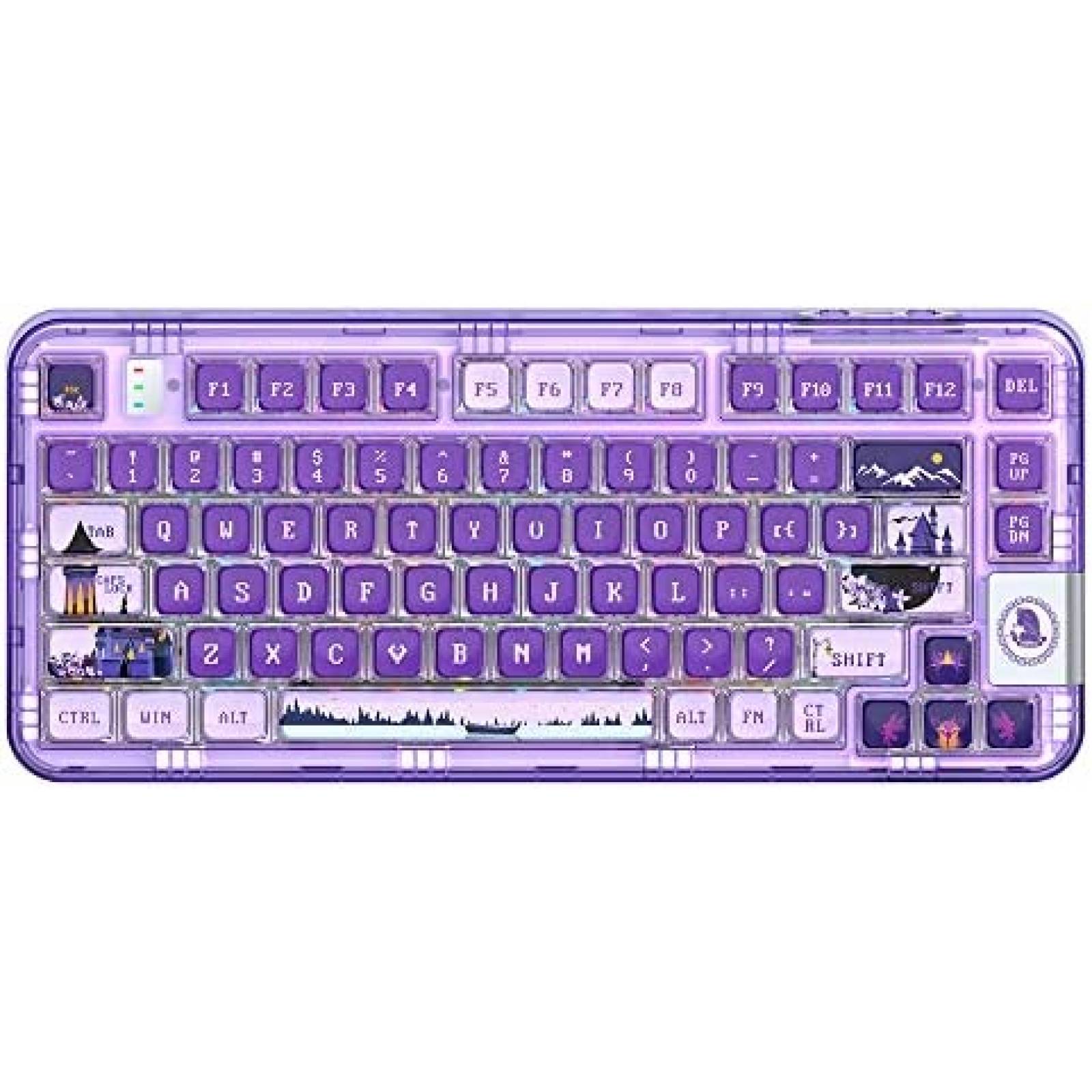 Teclado Gamer YUNZII Inalambrico Ergonomico -Morado
