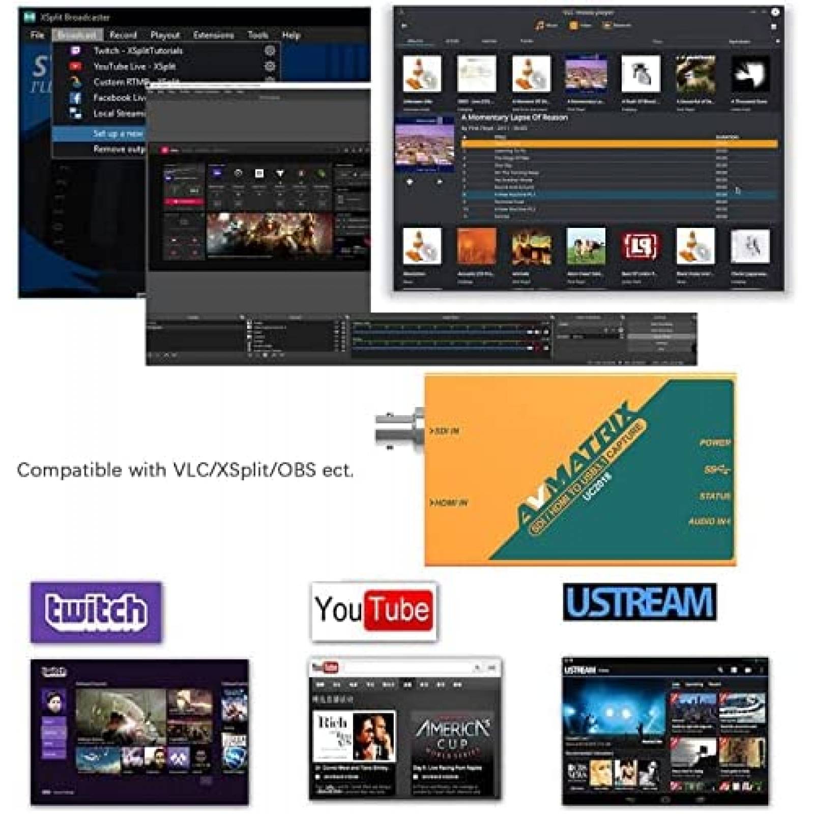Capturadora Video AVMATRIX UC2018 HDMI SDI USB-C Streaming