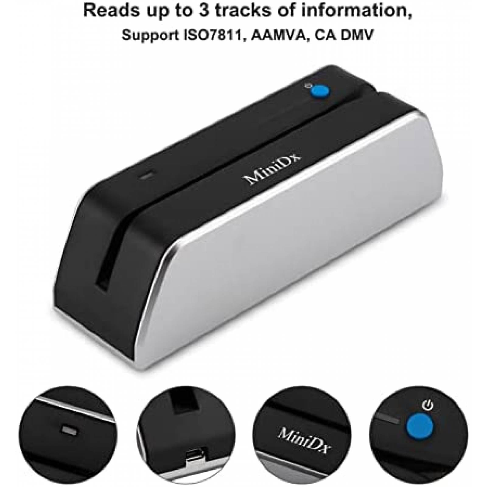 Lector de Tarjetas MiniDX MSR X6 Magnetico Bluetooth USB