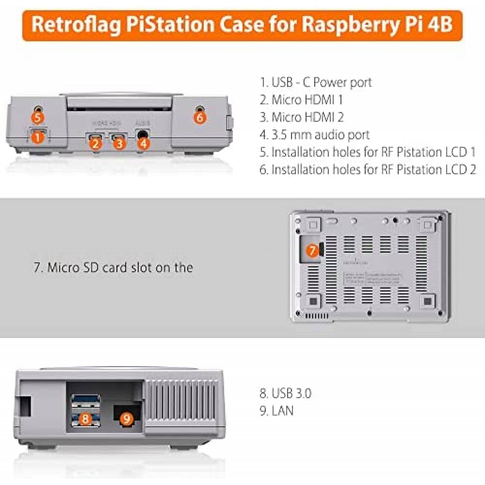 Kit Raspberry Pi 4 GeeekPi Retroflag PiStation Controles