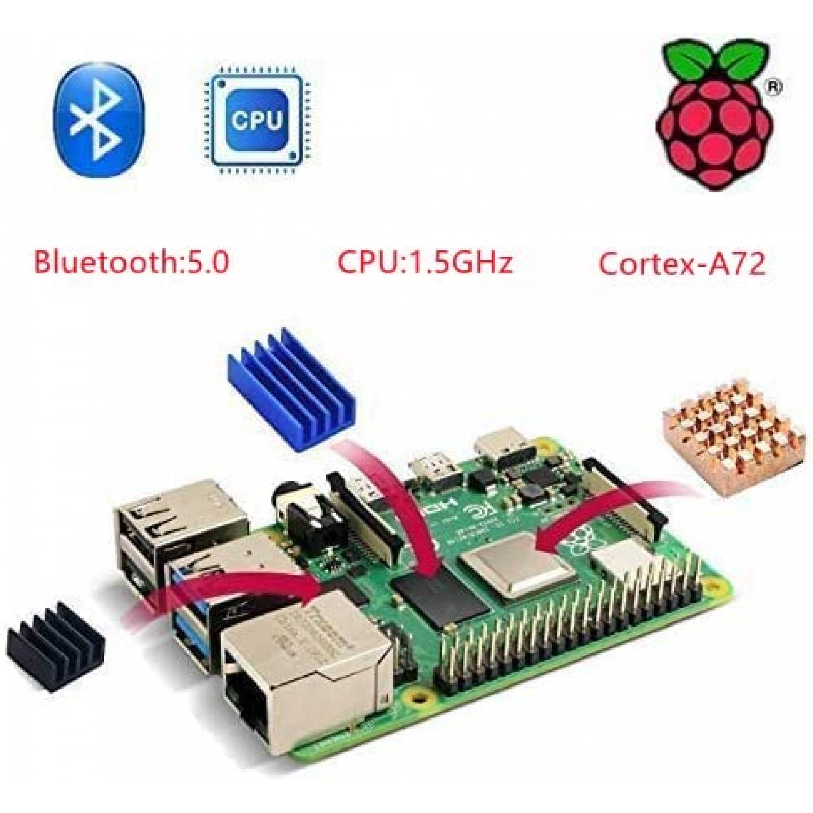 Kit Raspberry Pi 4 Vemico Starter Model B 4GB -Negro