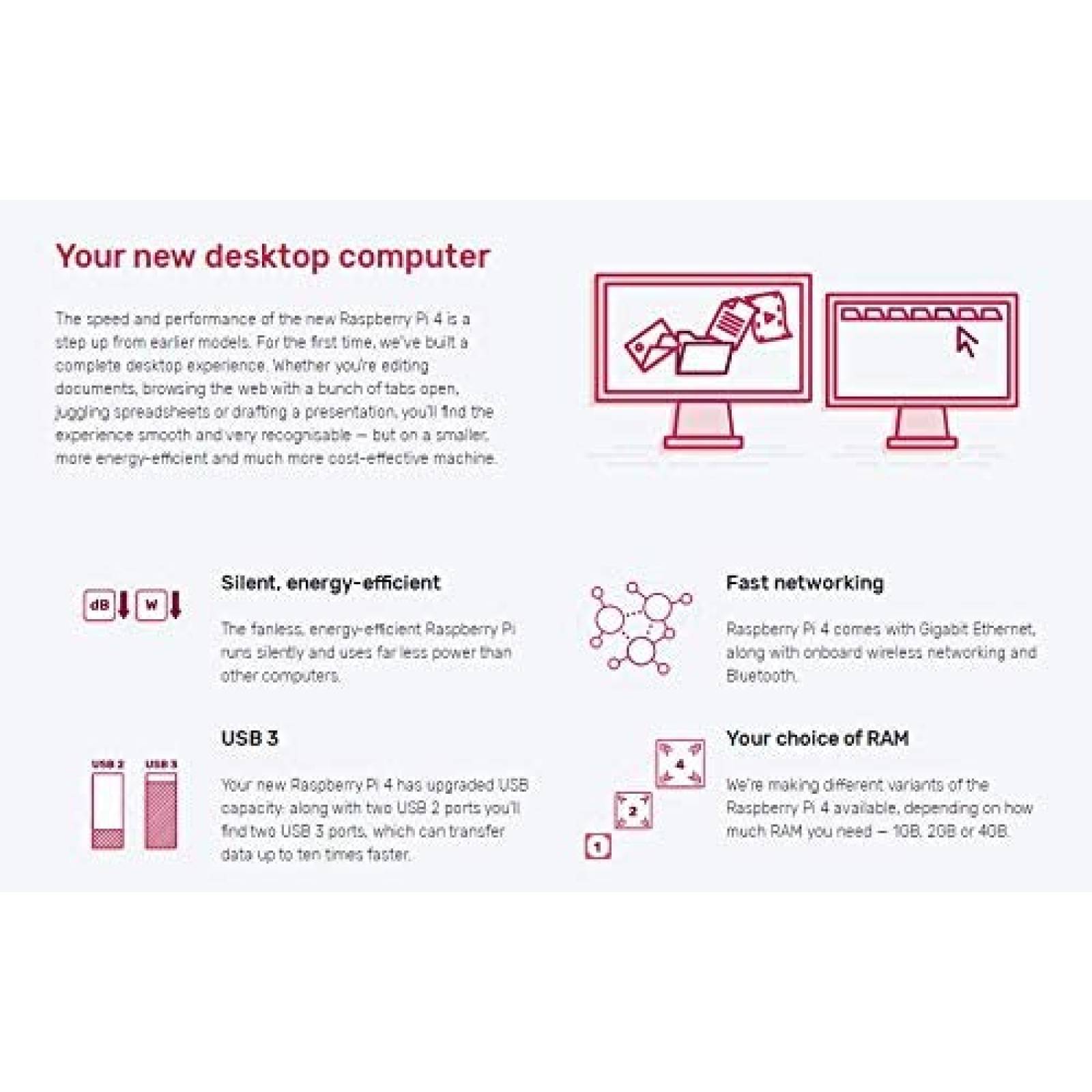 Kit Raspberry Pi 4 Vemico Starter Model B 4GB -Negro