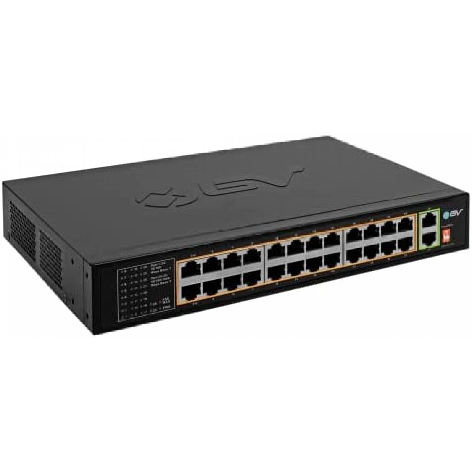 Router BV-Tech POE-SW2402 de 24 Puertos Ethernet -Negro