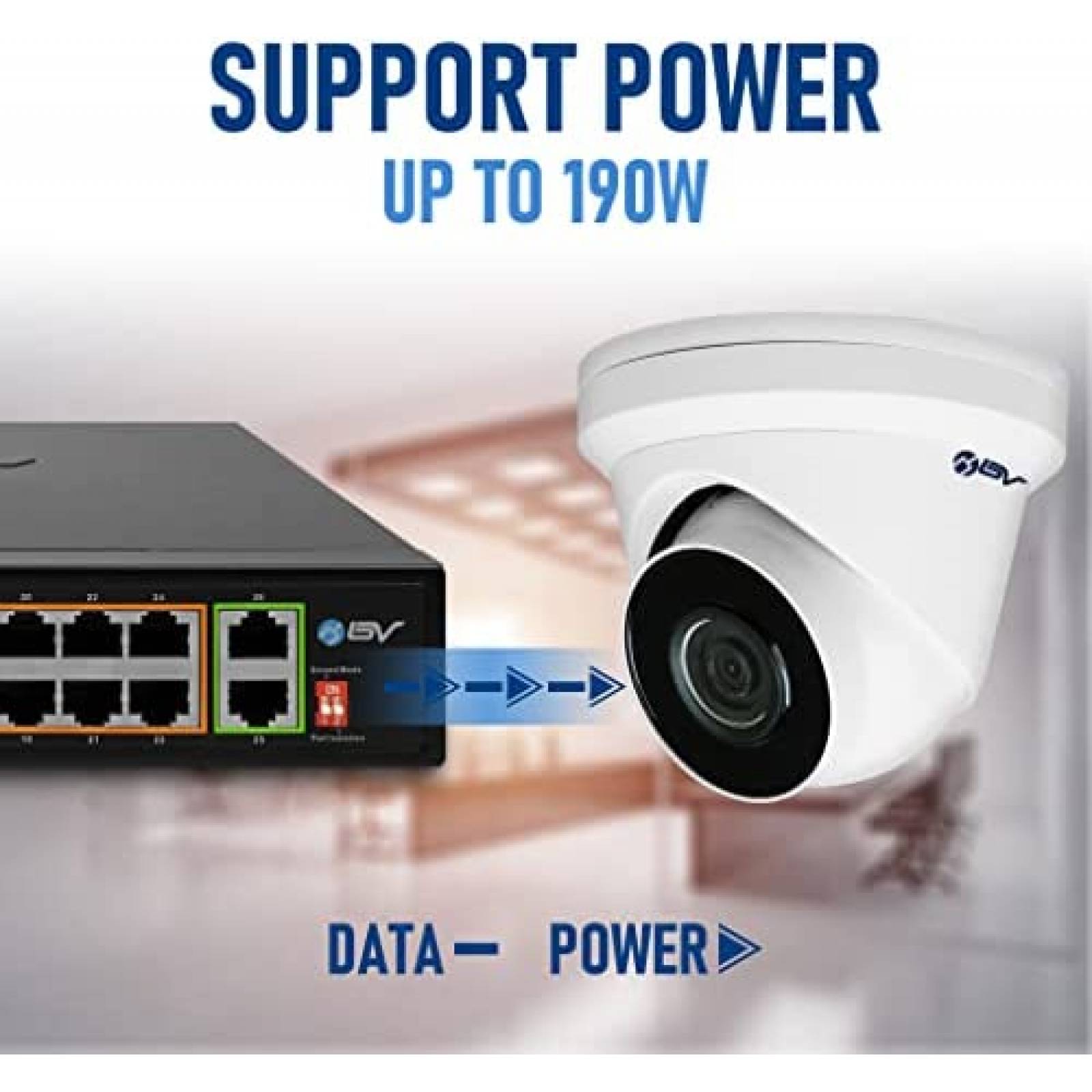 Router BV-Tech POE-SW2402 de 24 Puertos Ethernet -Negro