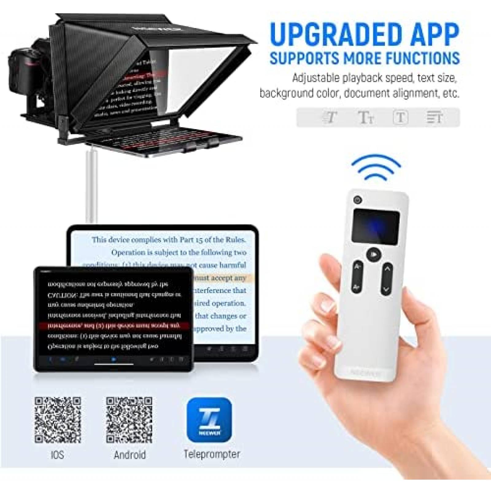 Teleprompter Neewer X12 Conexion Bluetooth / RT-110 -Negro