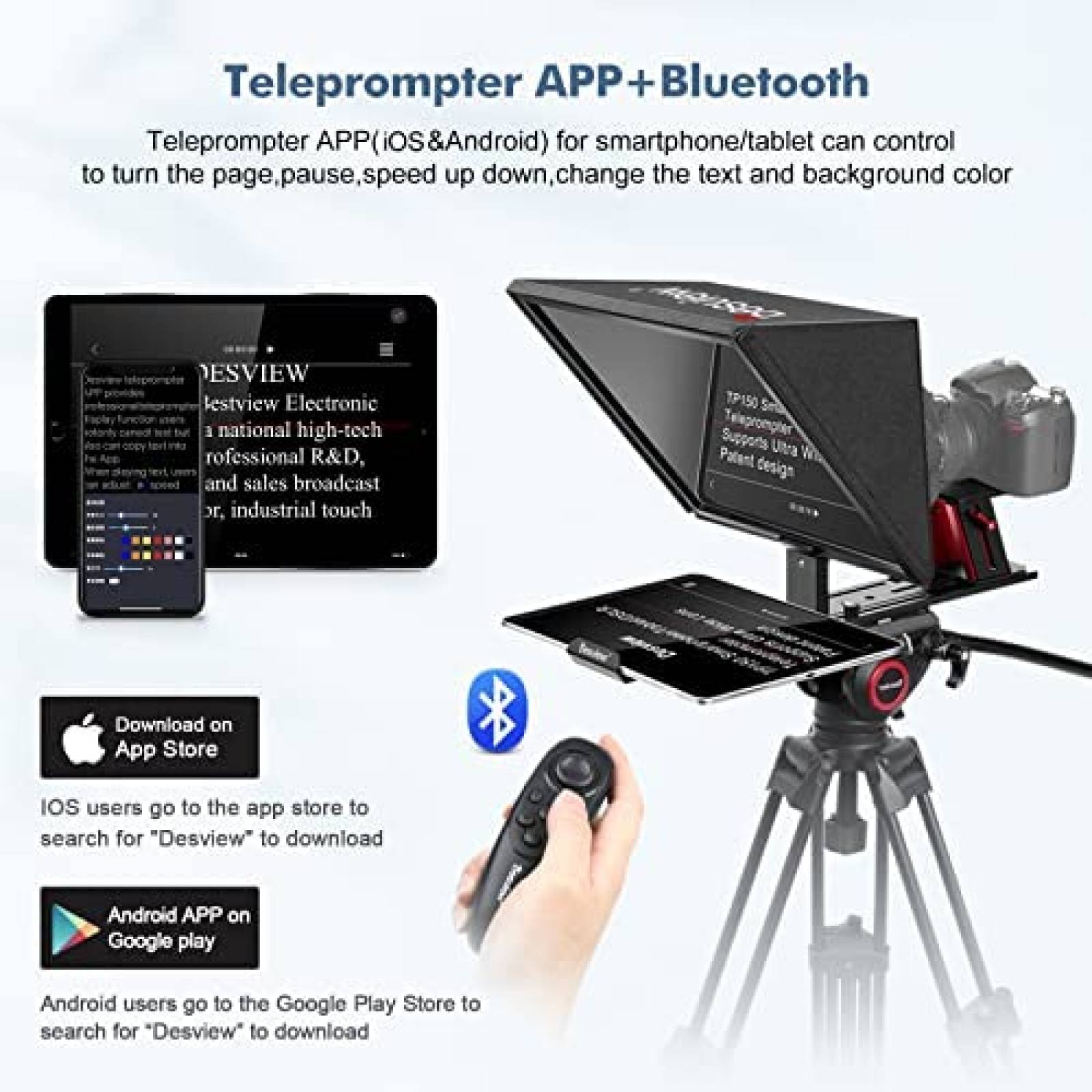 Teleprompter Desview TP150 15" con control remoto -Negro
