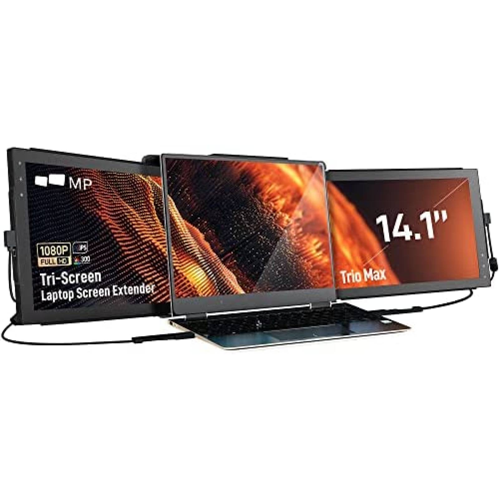 Monitor Triple Portatil Trio Max 14'' FHD USB-C -Negro