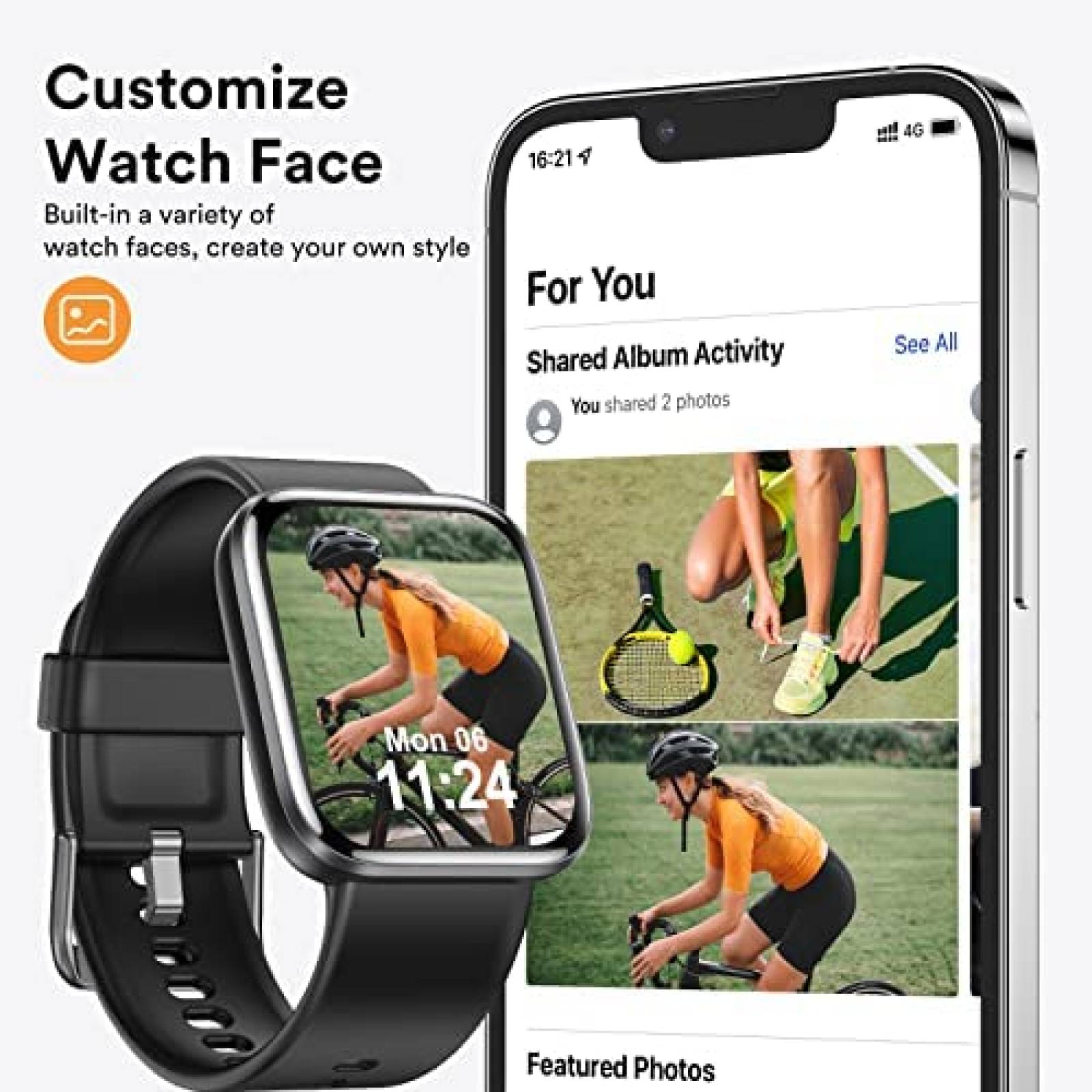 Smartwatch Stiive Rastreador de Actividad Fisica -Negro