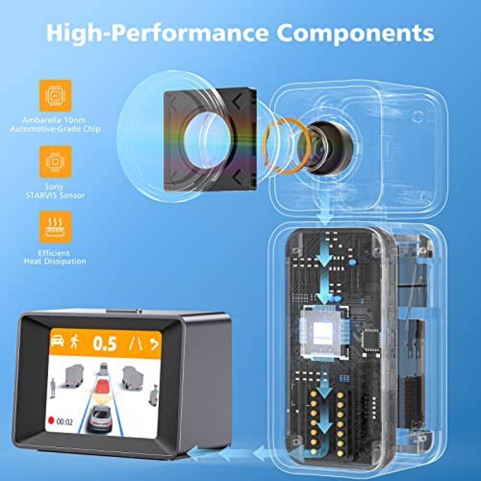 Camara Dash Smedal Smart Dash Cam-AC1 1944P Gran Angular