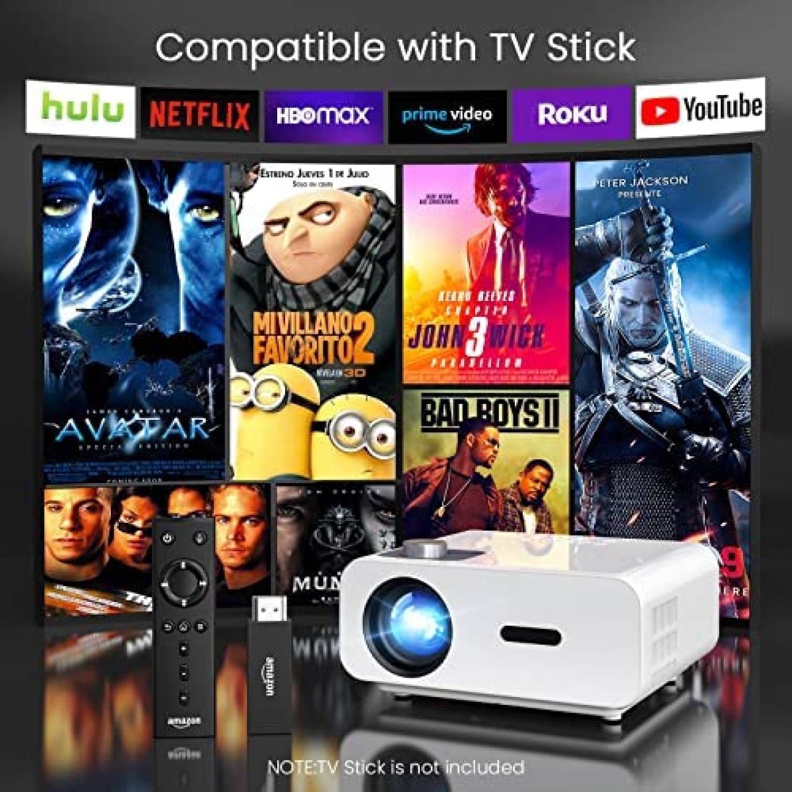 Proyector HONPOW Native FHD 1080P 11000 Lumens Portatil