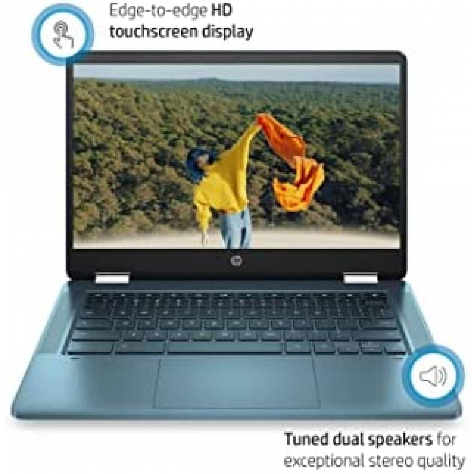 Laptop HP 14'' Touch Intel Celeron 4GB RAM 64GB Azul