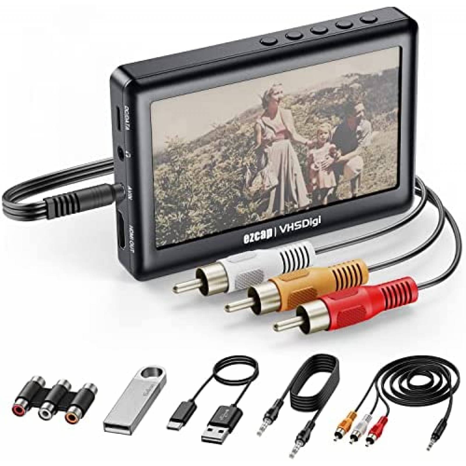 Convertidor de Video RichHomie VHS a MP4 Digital -Negro