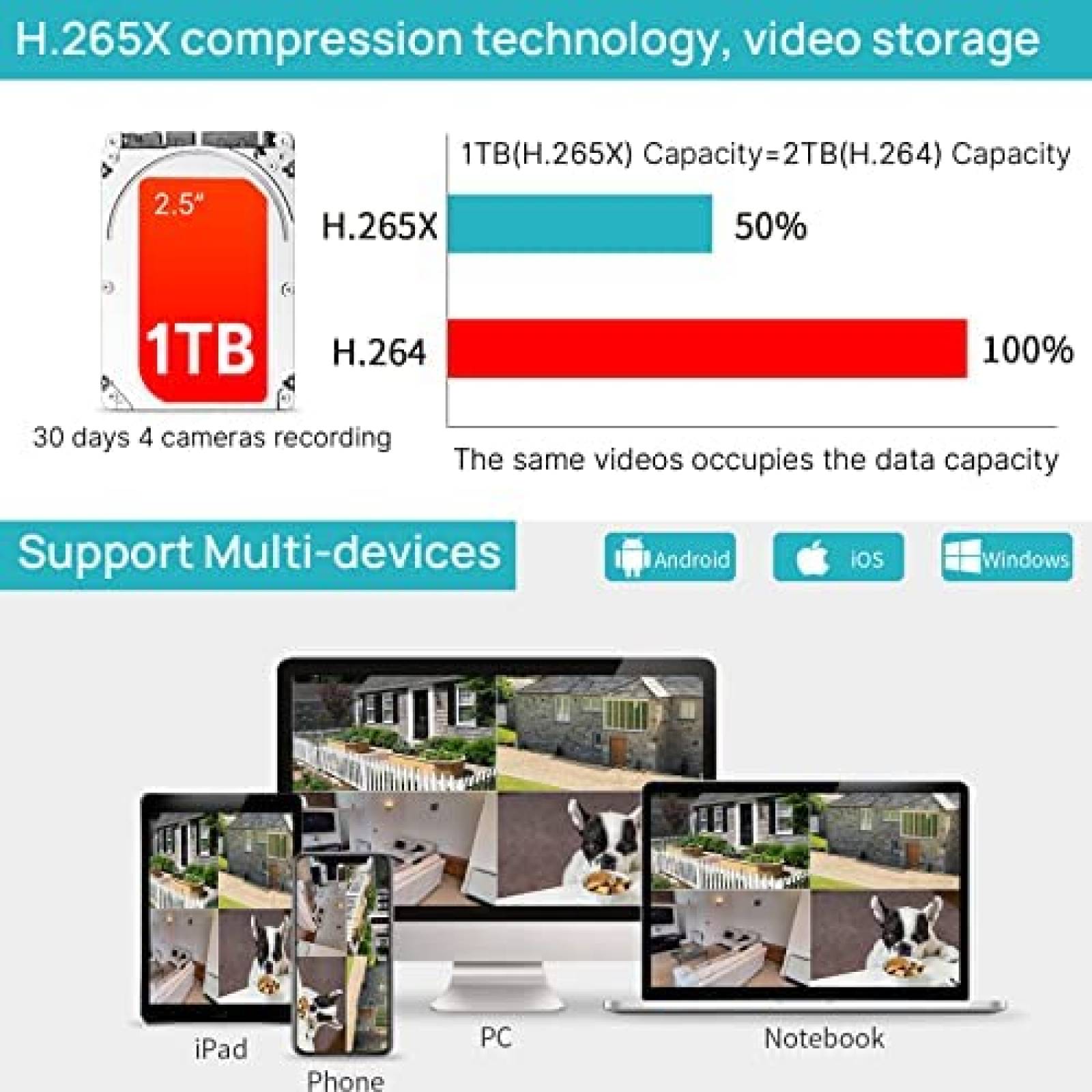 Sistema de Vigilancia Isotect SC-0782 con 8 Camaras Exterior