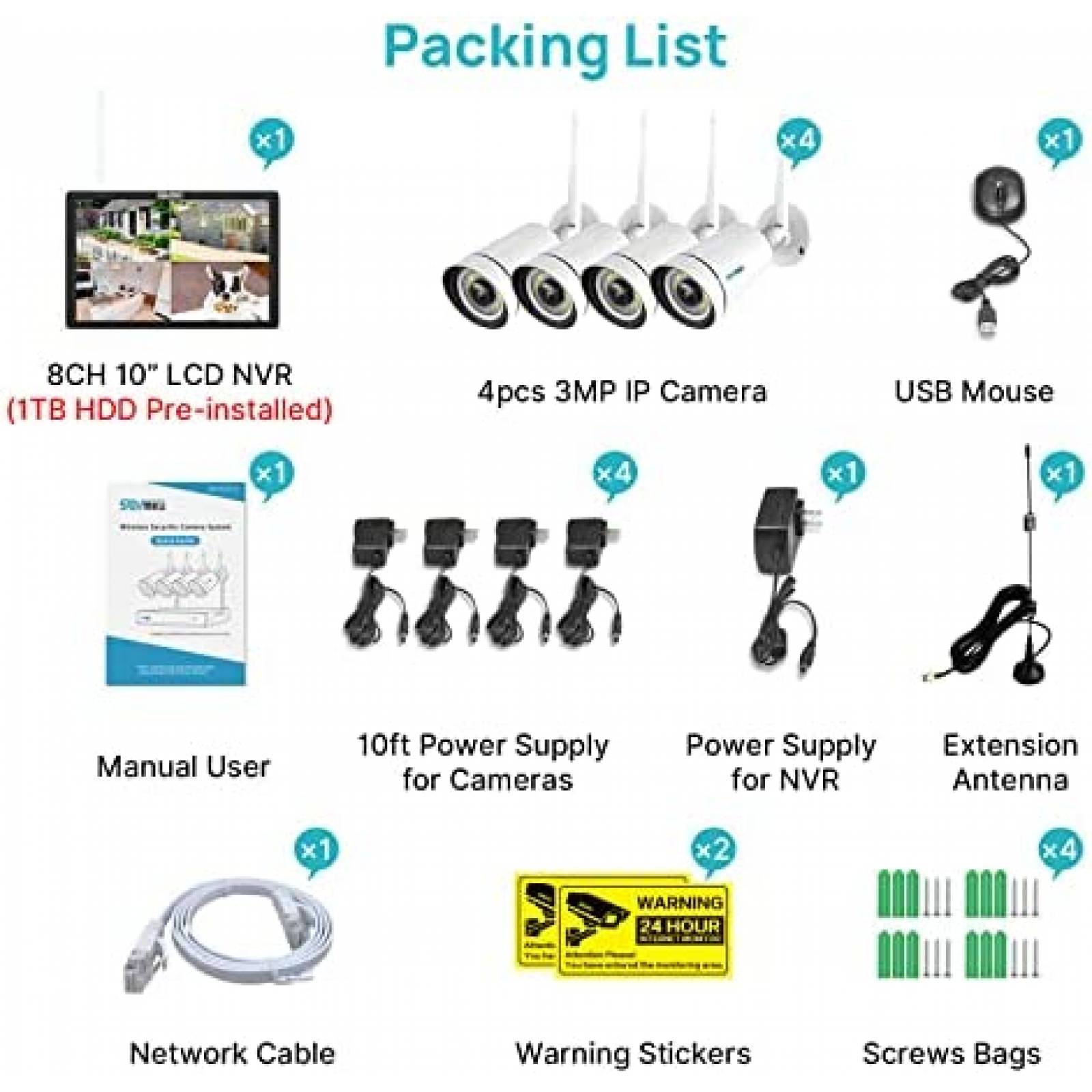 Sistema de Vigilancia Isotect SC-0782 con 8 Camaras Exterior