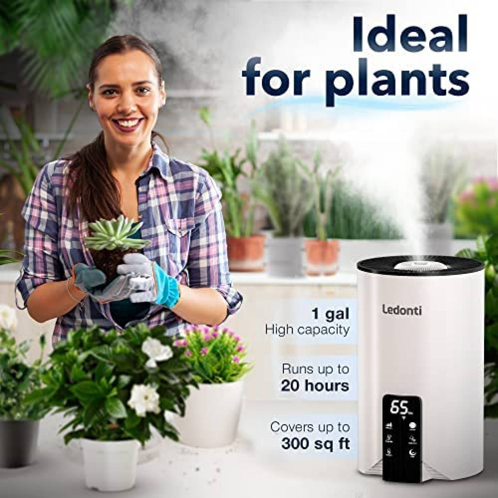 Humidificador Ledonti 4L Wifi App Ultrasonico 27m2 60C