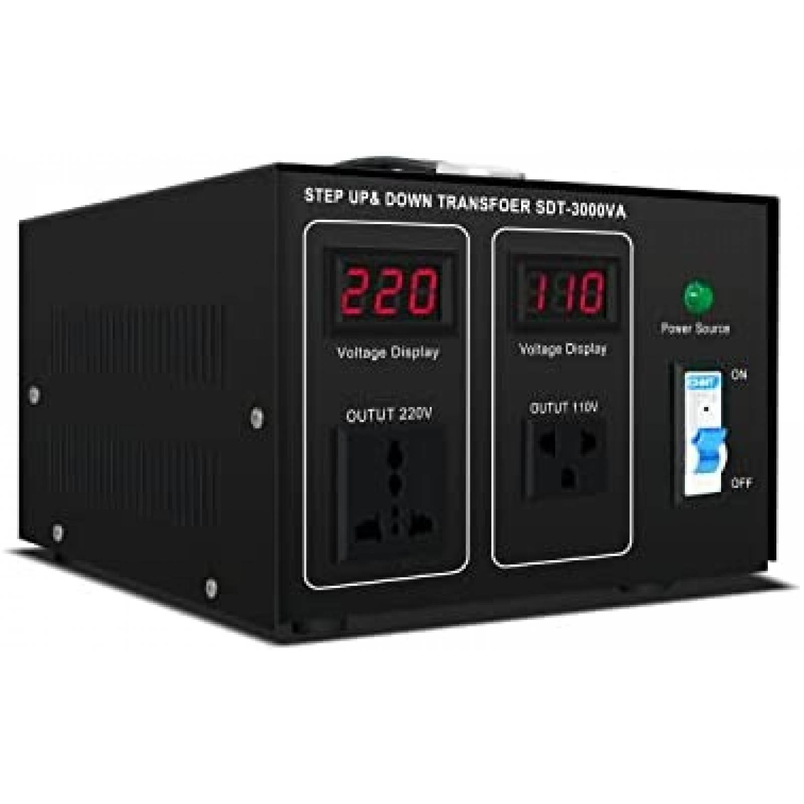 Transformador De Paso ZHENGXI 220v a 110v 3000w -Negro