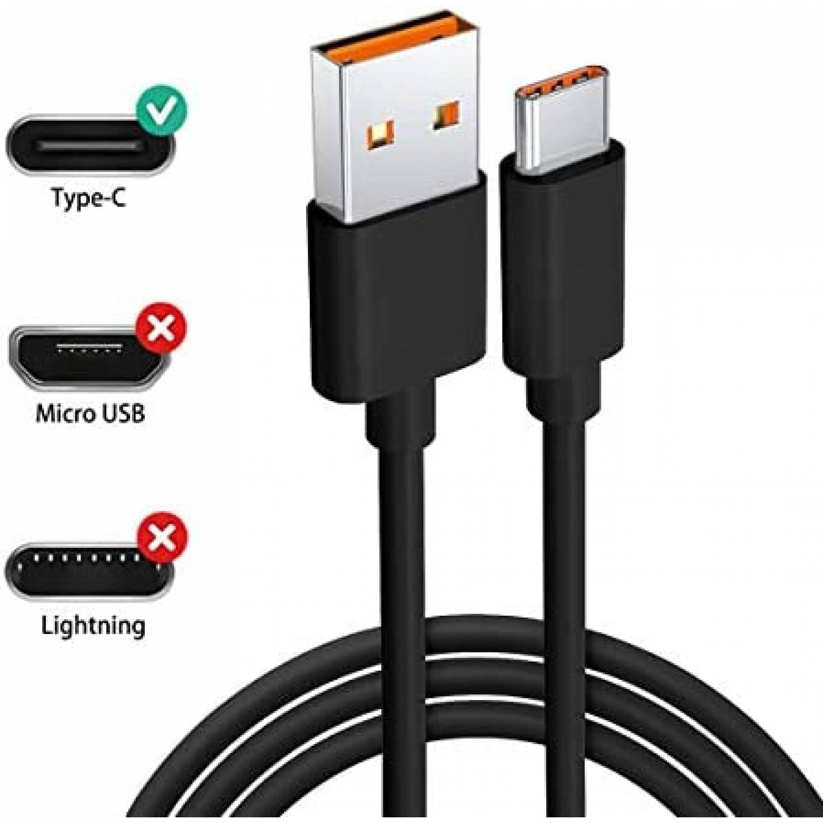 Cable De Carga Rapida Hyacinyh USB C Para Bocinas JBL -Negro
