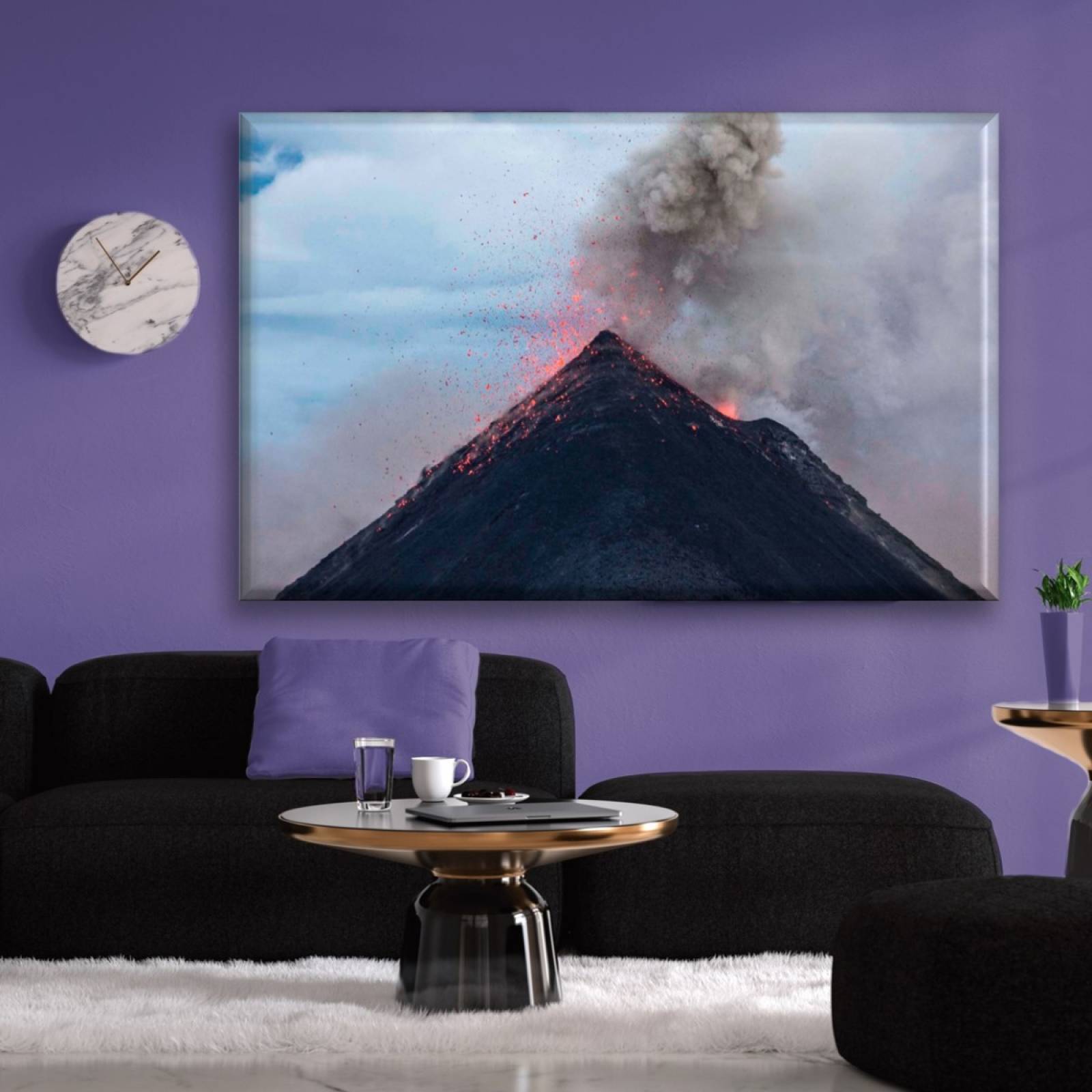 Cuadro Canva Decorativo Volcán Activo 90X60 cm