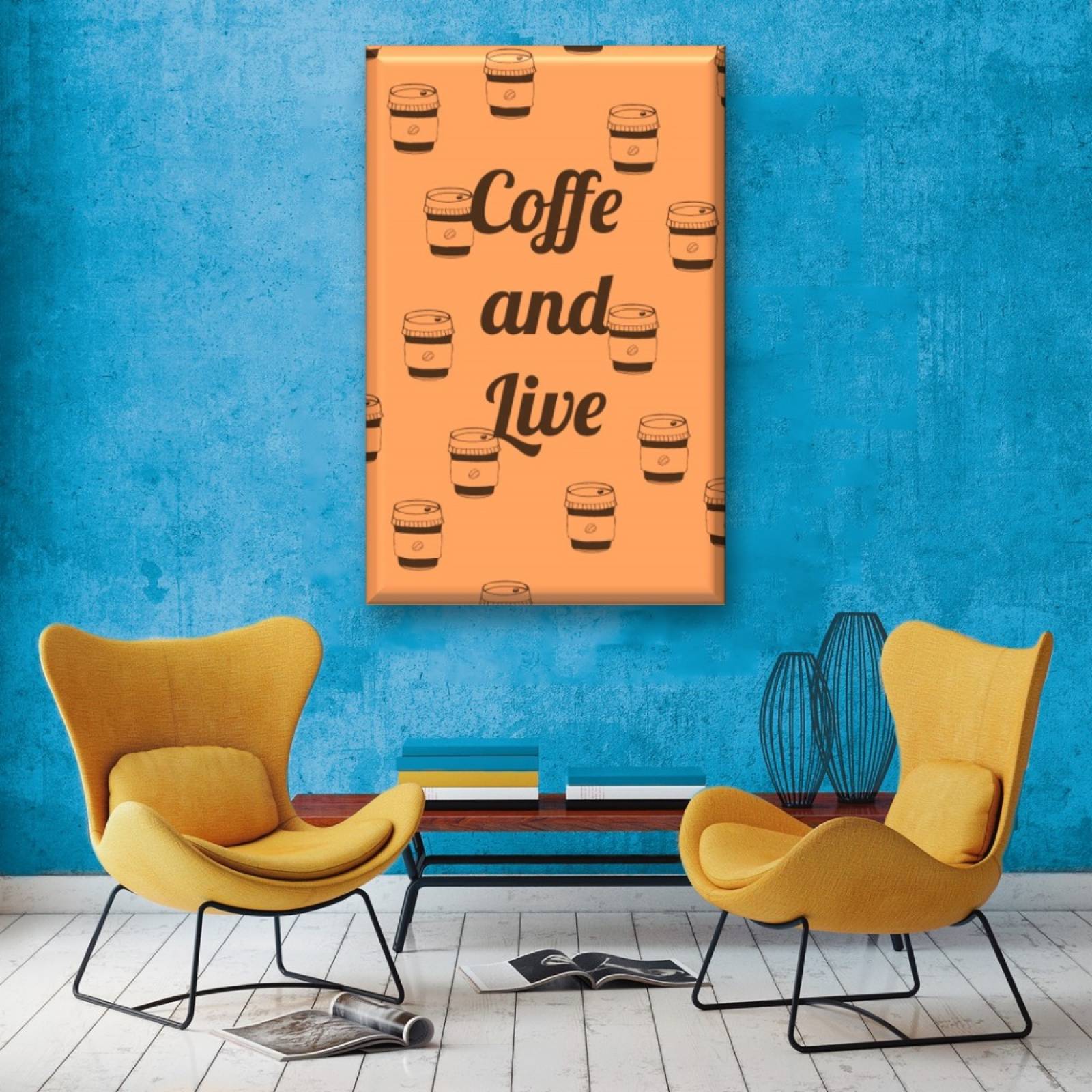 Cuadro Canva Decorativo Póster Café 90X60 cm
