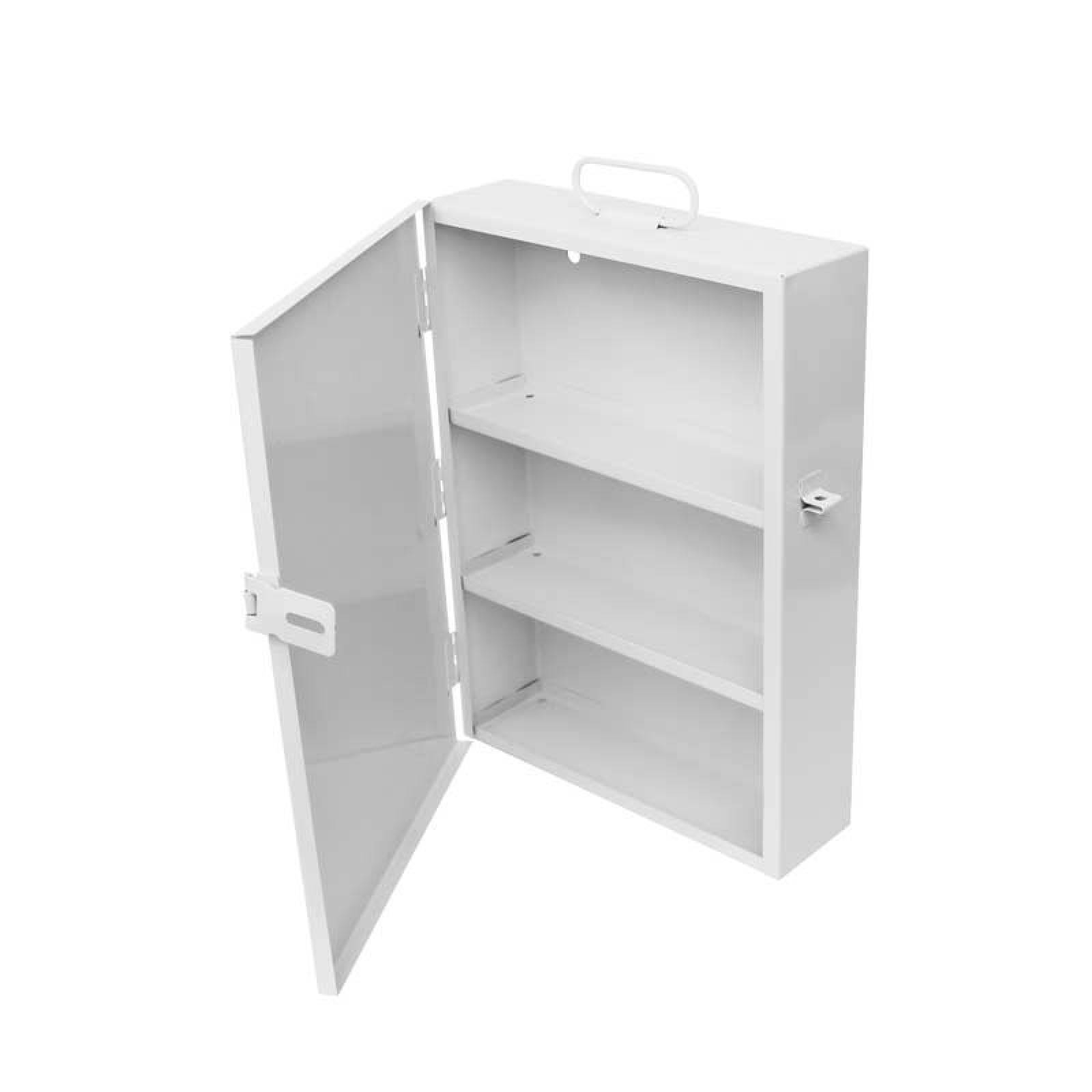 Botiquín metálico de emergencia mediano blanco