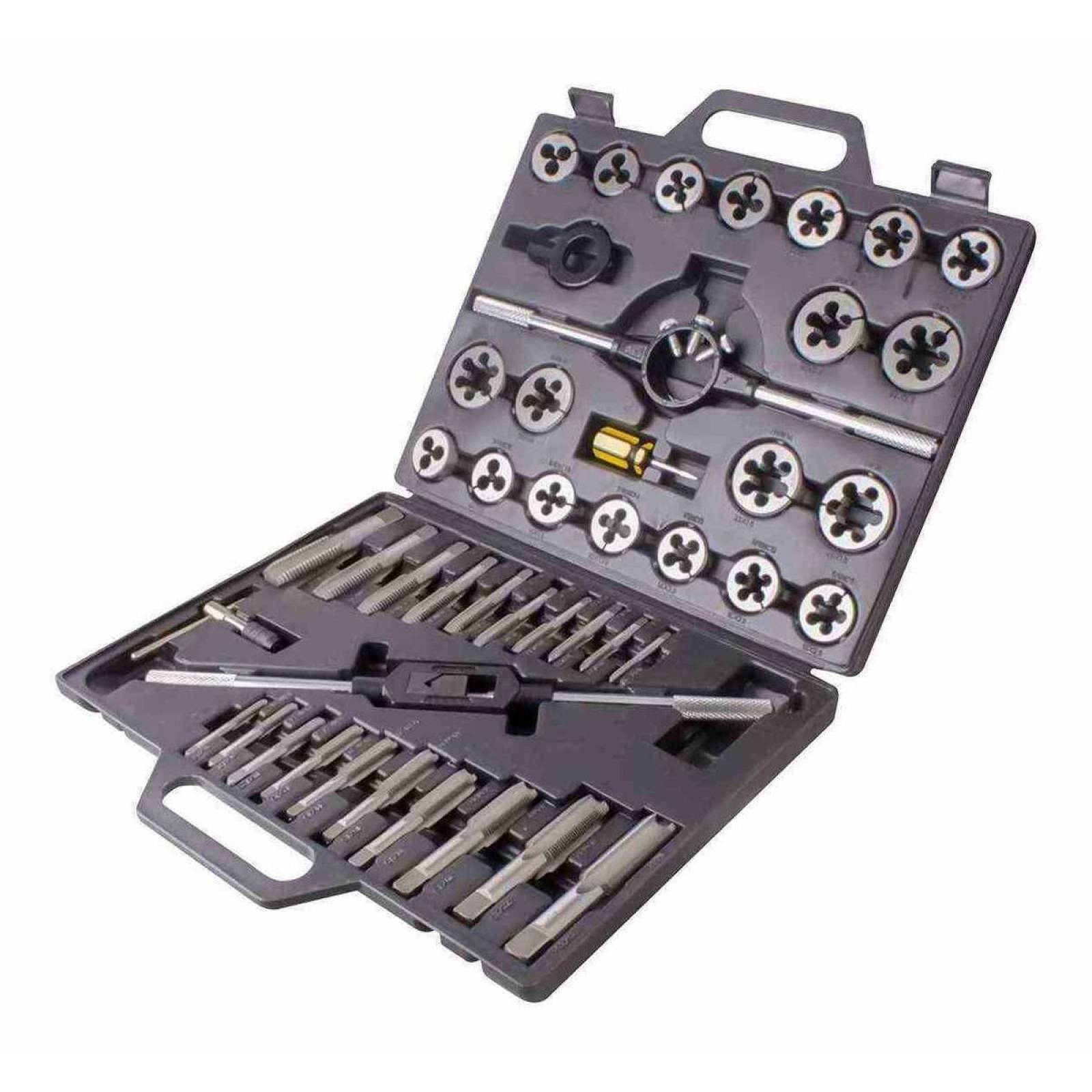 Juego Machuelos Y Dado 45 Pcs Metrica A 16Mm Acero Al Carbon Weston Tools