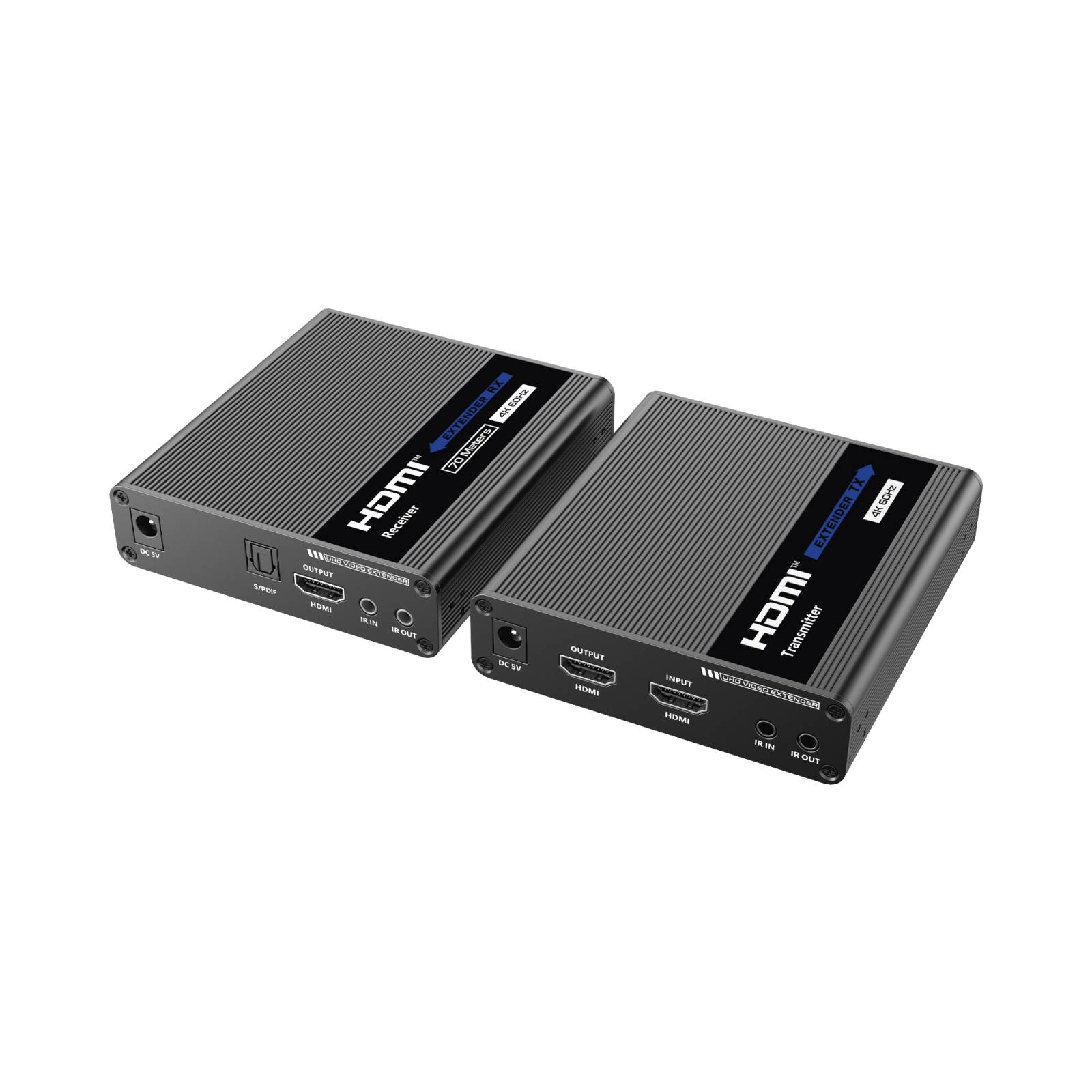 Kit extensor, por cable UTP hasta 70 metros, 4K, con IR bidireccional.