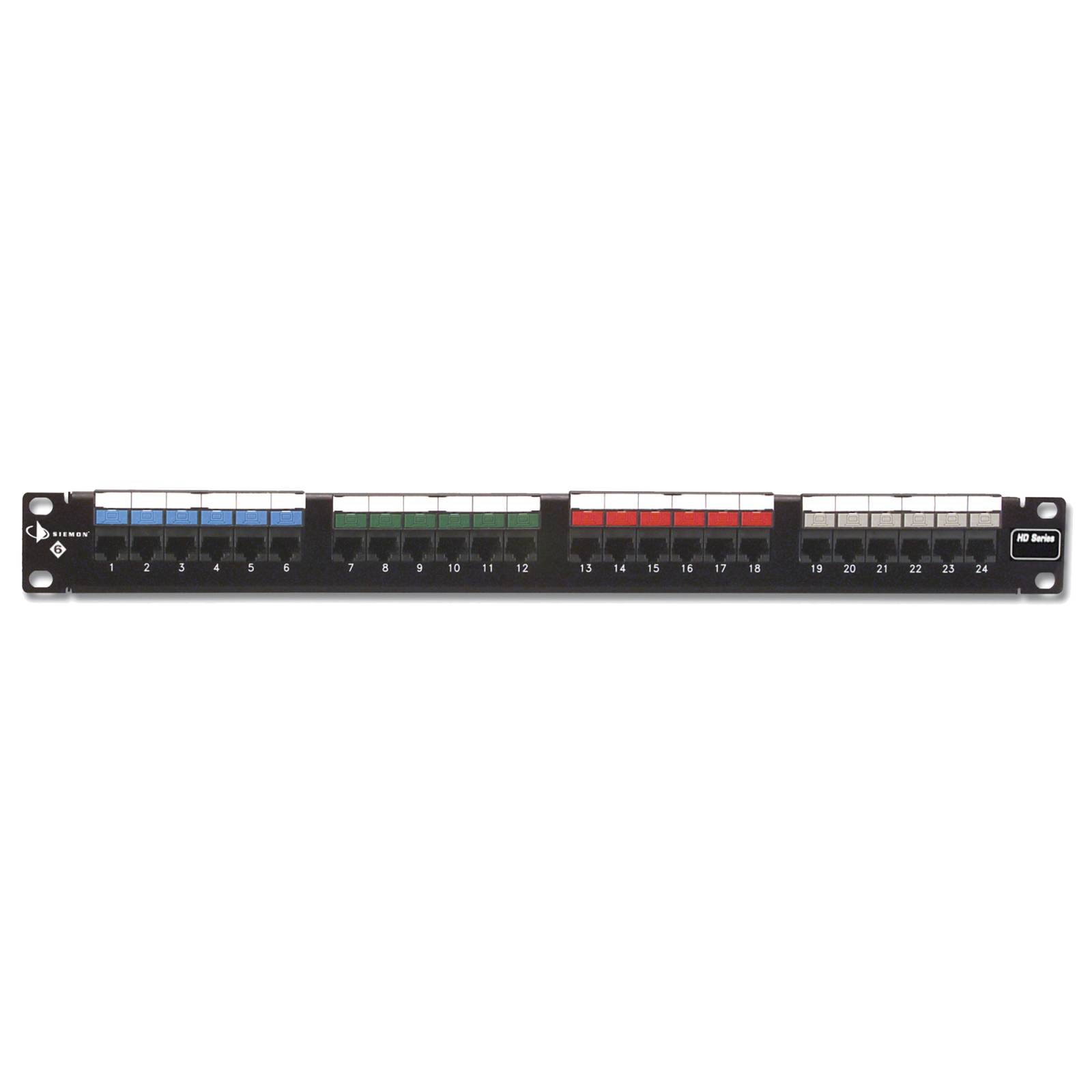 Patch Panel UTP HD6 Categoría 6, de 24 puertos, Plano, 1UR