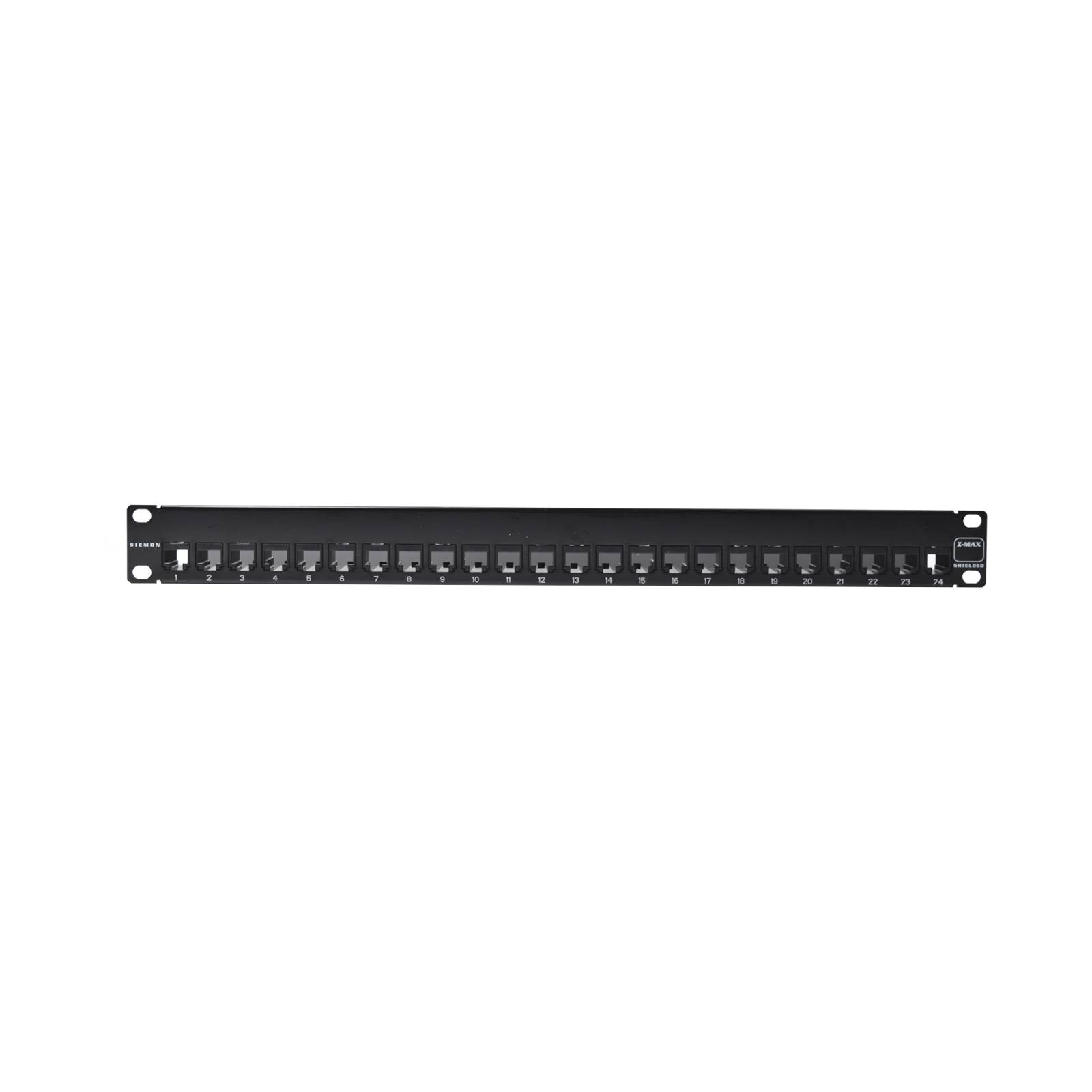 Patch Panel Z-MAX, Blindado, de 24 puertos, Modular, Plano, 1UR