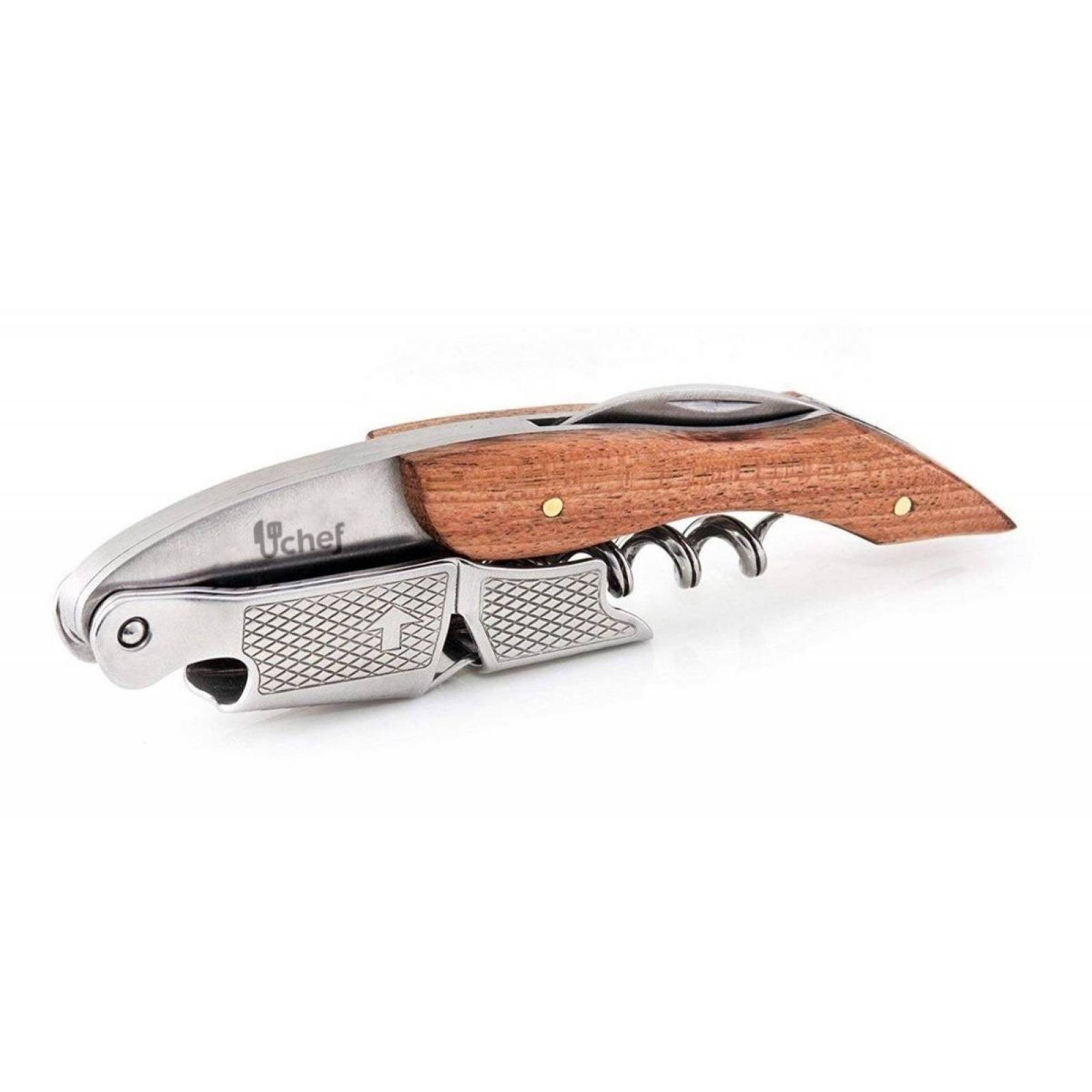 U Chef Sacacorchos Descorchador Destapador Acero Inoxidable