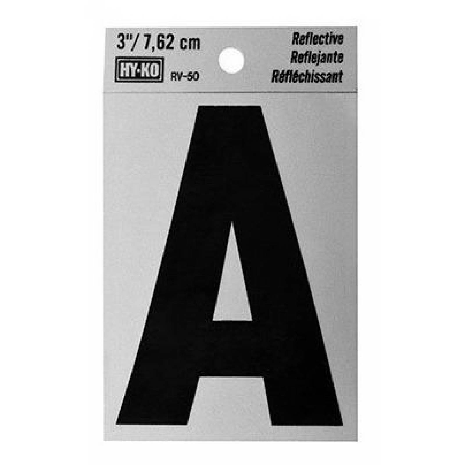 Letra A De Plástico Reflejante 7.62 Cm