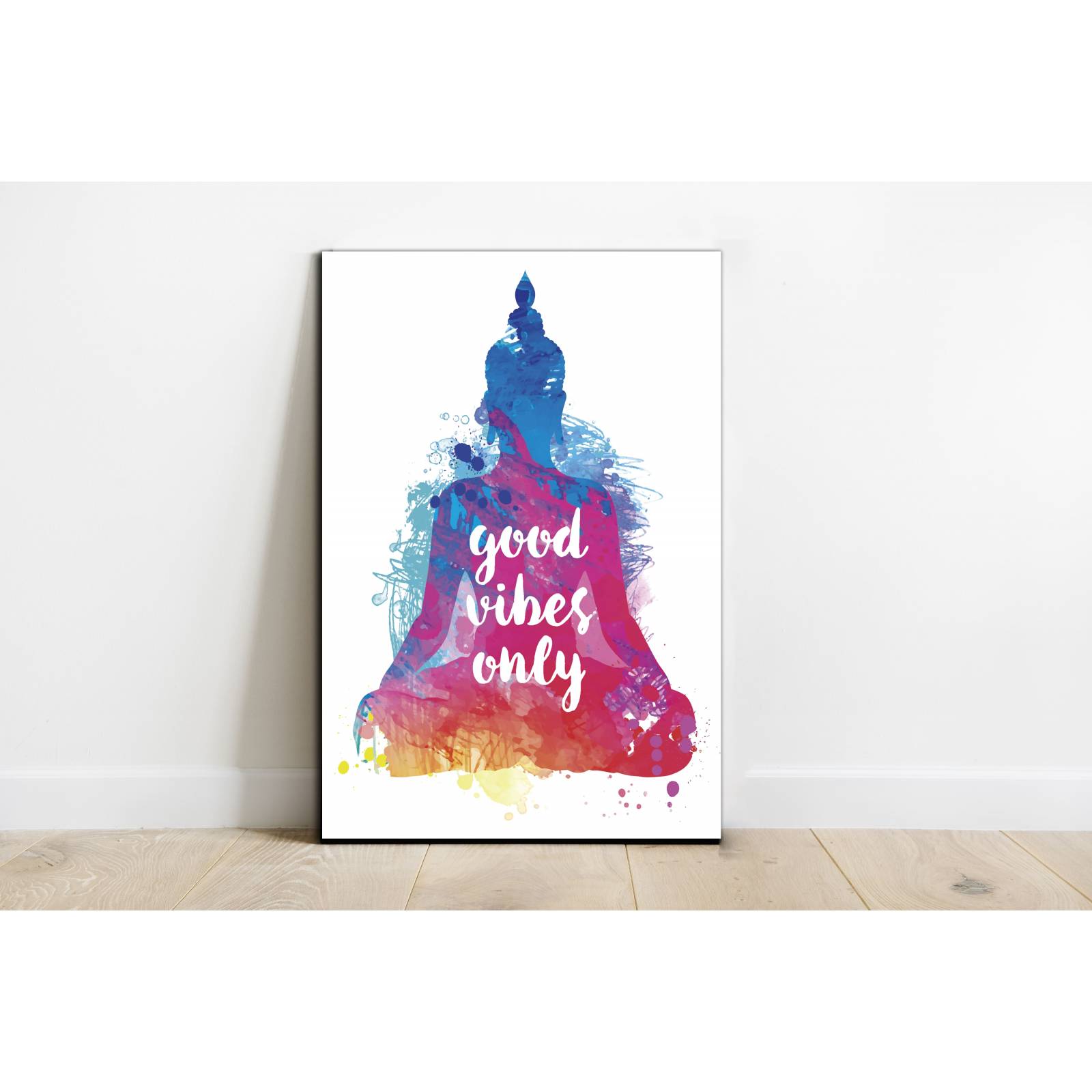 Cuadro de Pared Buda Estilo Acuarela Colores Moderno Decoracíon 86x56cm