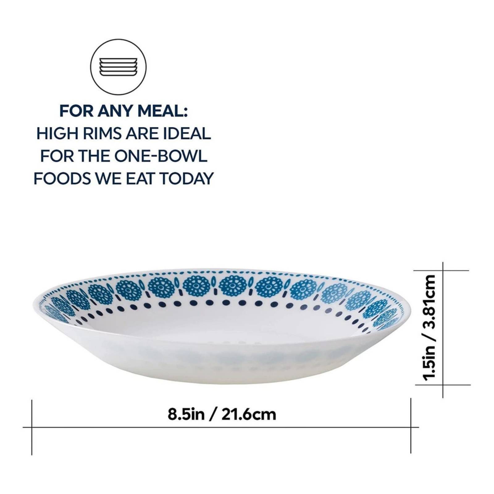 Set Vajilla Corelle Expressions Azure 12 Piezas