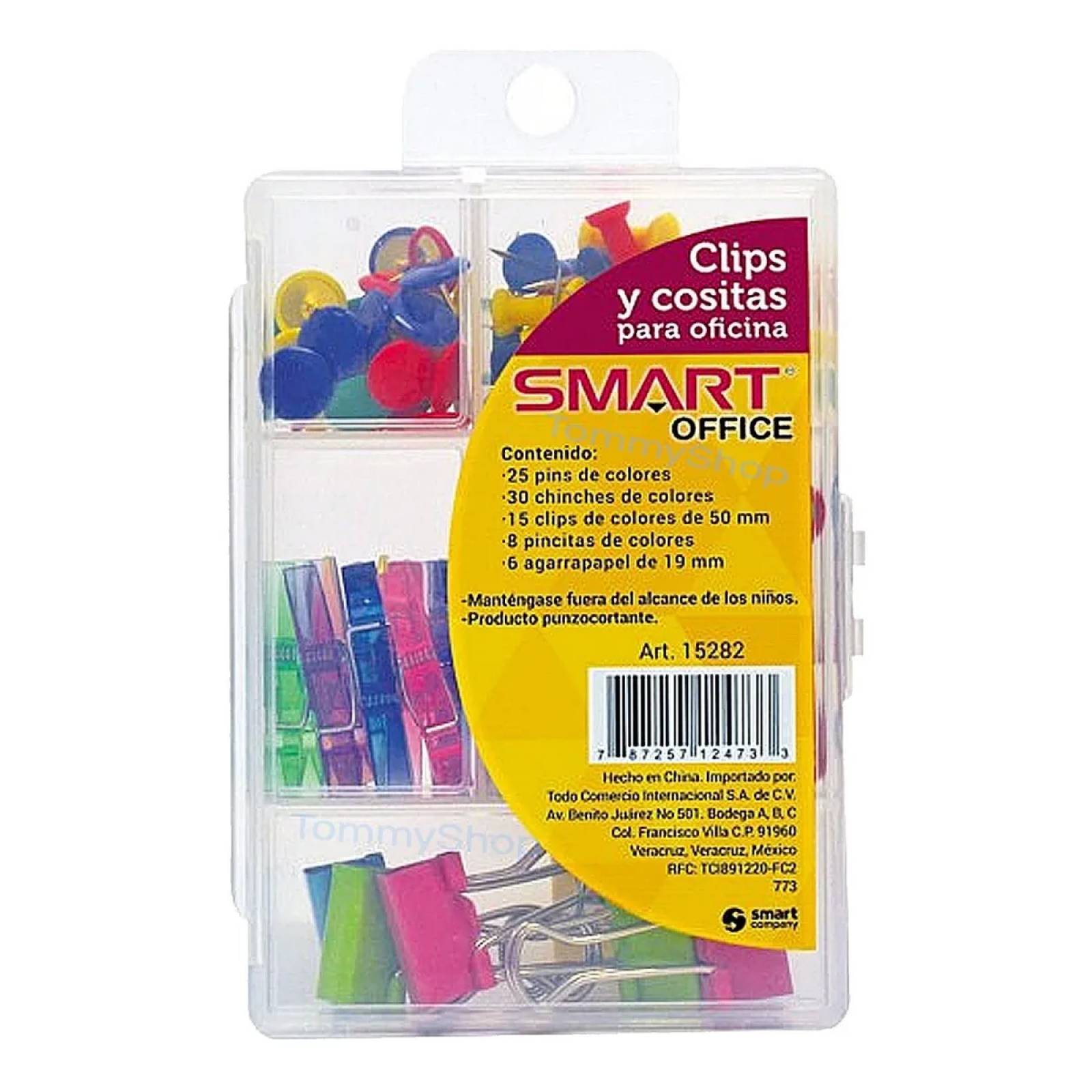 Clips Pines Chinches Pinzas Oficina Escuela Estuche Portatil