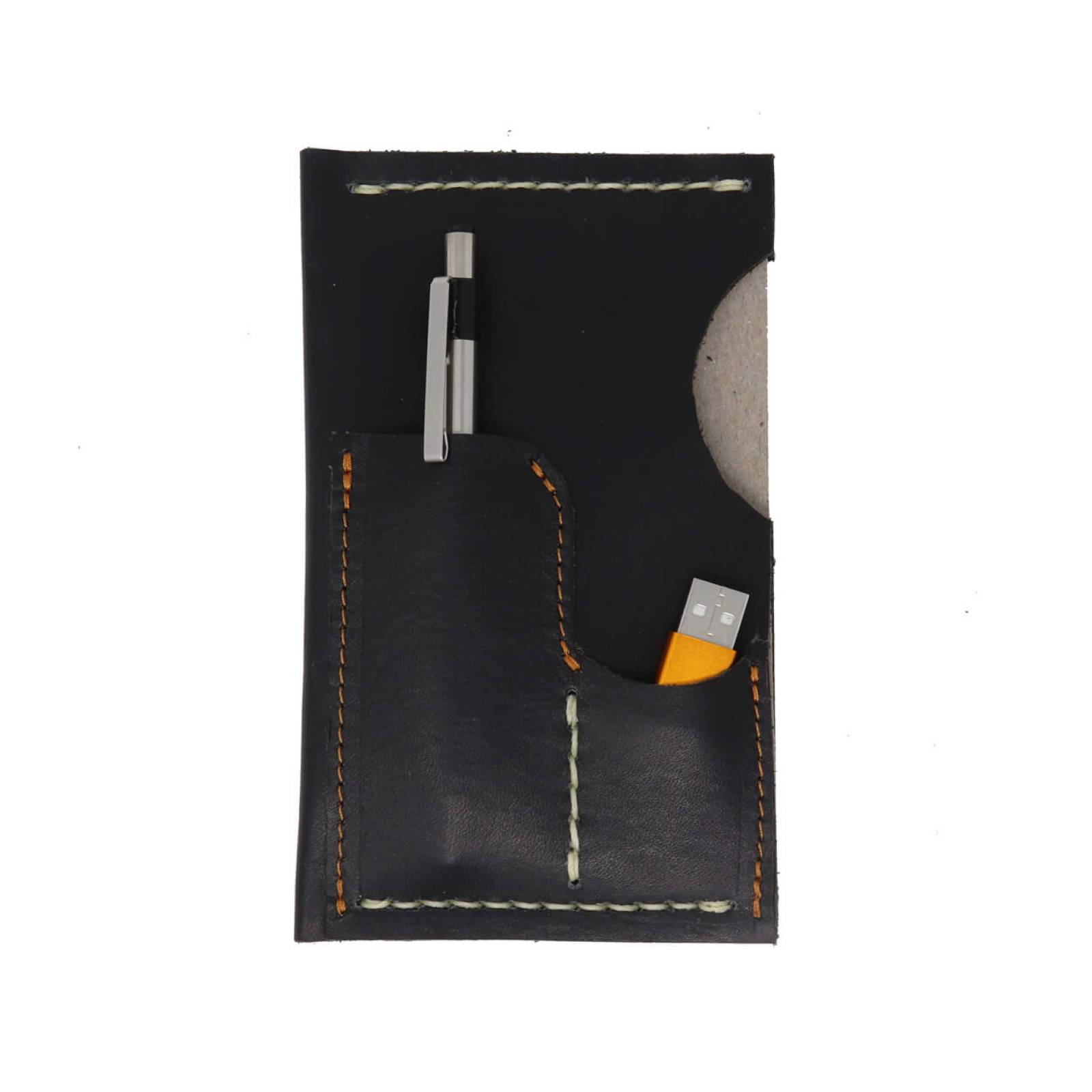 Porta Libreta Con Espacio Para Lapicera Negro