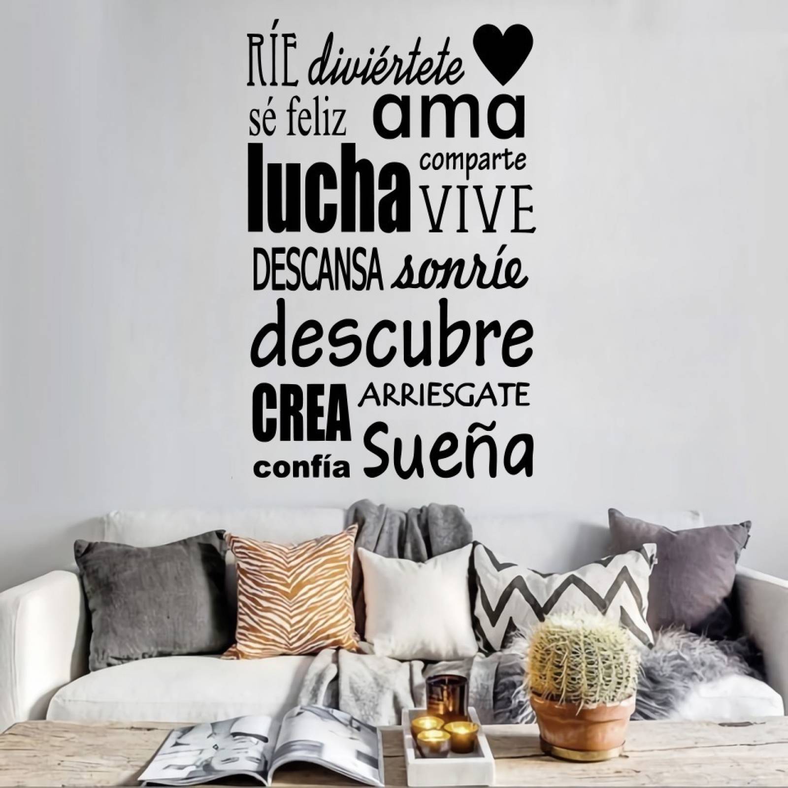 Vinilos Decorativos Vinil Pared Frases Letras Rie Diviertete