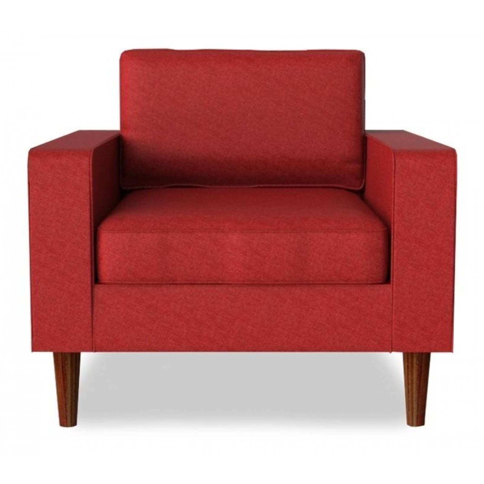 Sillón Jadis SofaMatch, Tela Quantum, Patas Natural Rojo