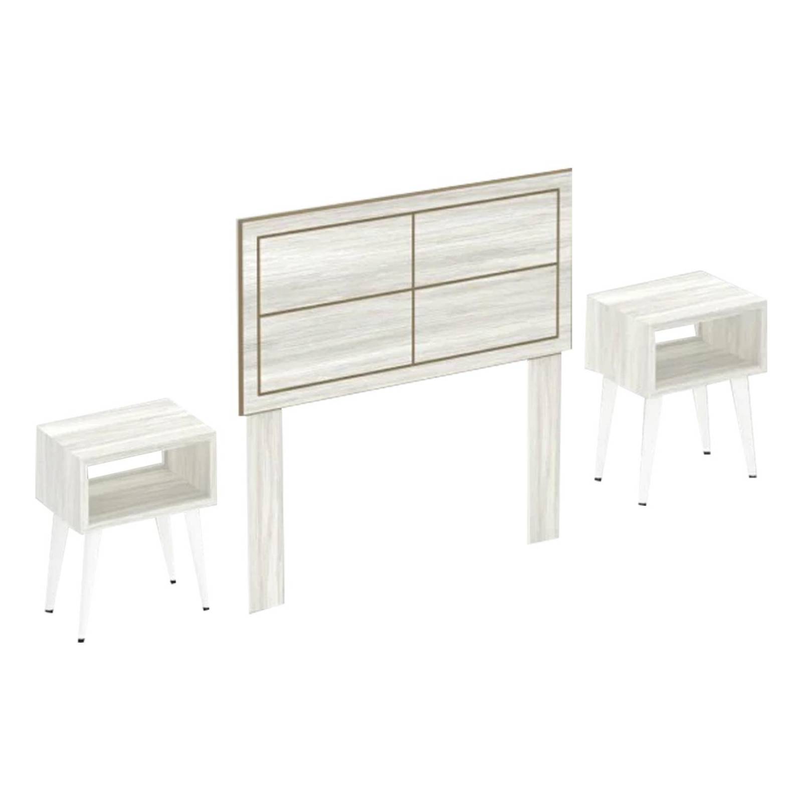 Burós y Cabecera para Recámara The Shop, Incluye 2 Burós Beige Unitalla