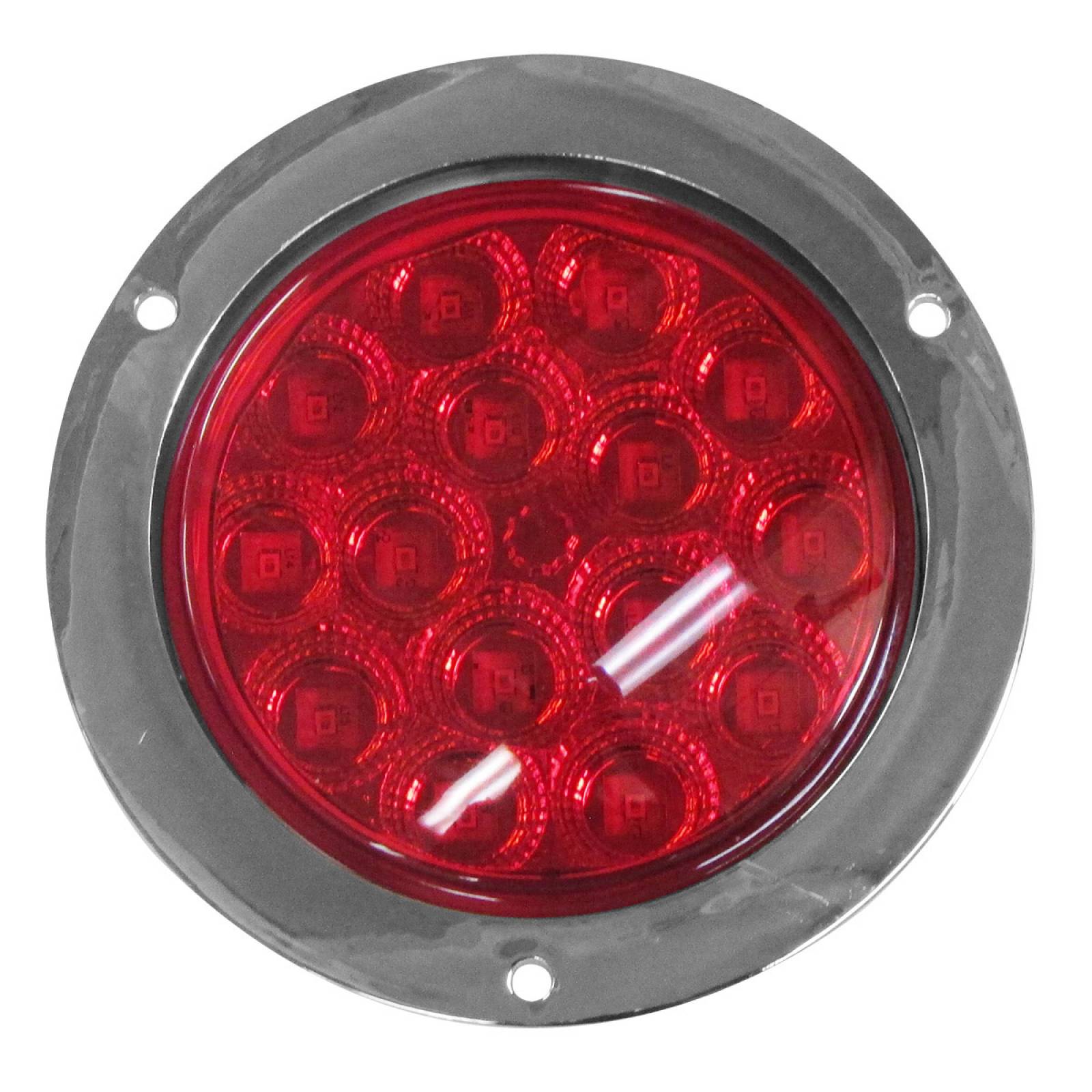 PLAFON REDONDO DE 15 LEDS CON LUZ FIJA/ESTROBO CON BISEL CROMADO DE 4 ...