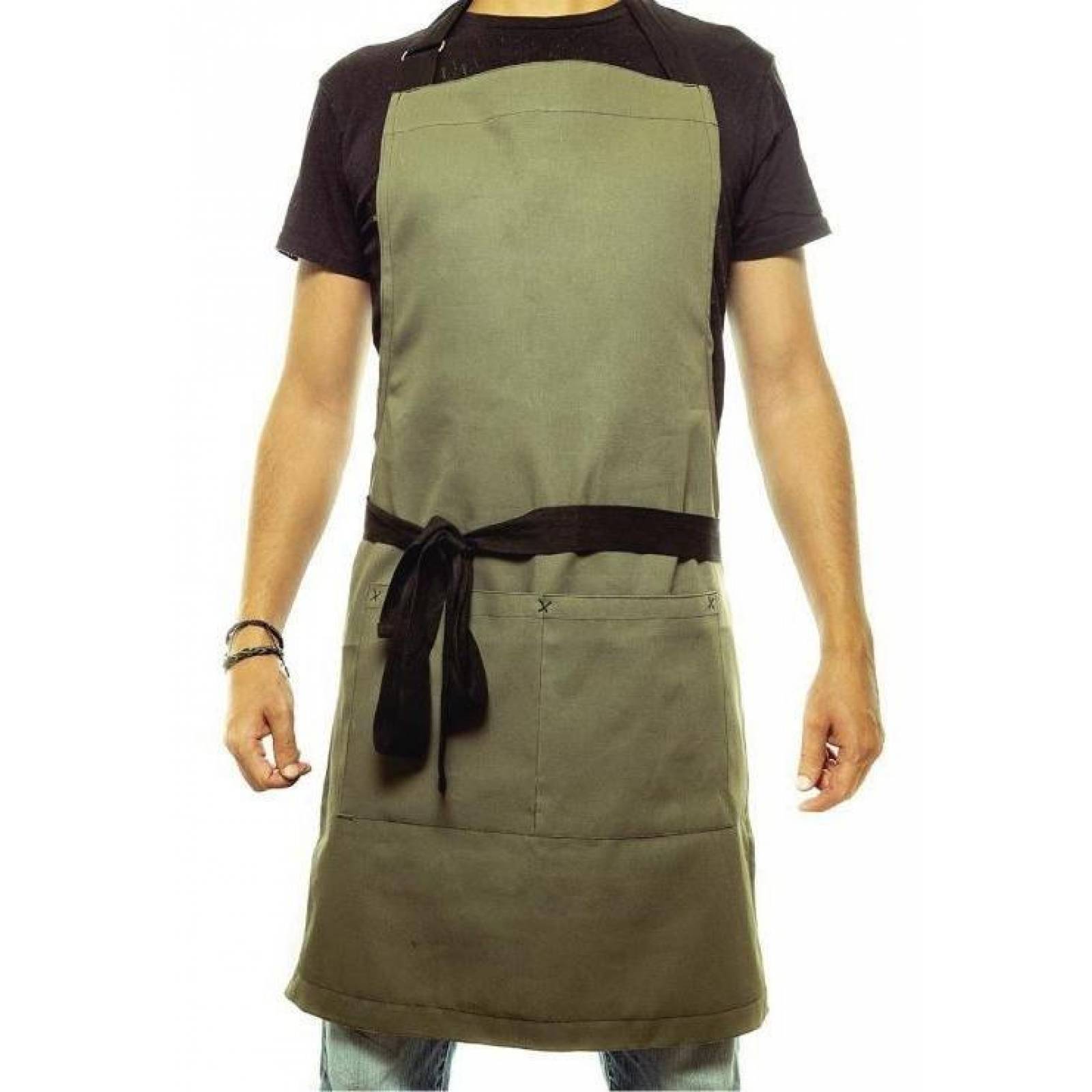 Mandil Delantal Pesani Básico Gabardina 100% Algodón Esmeralda