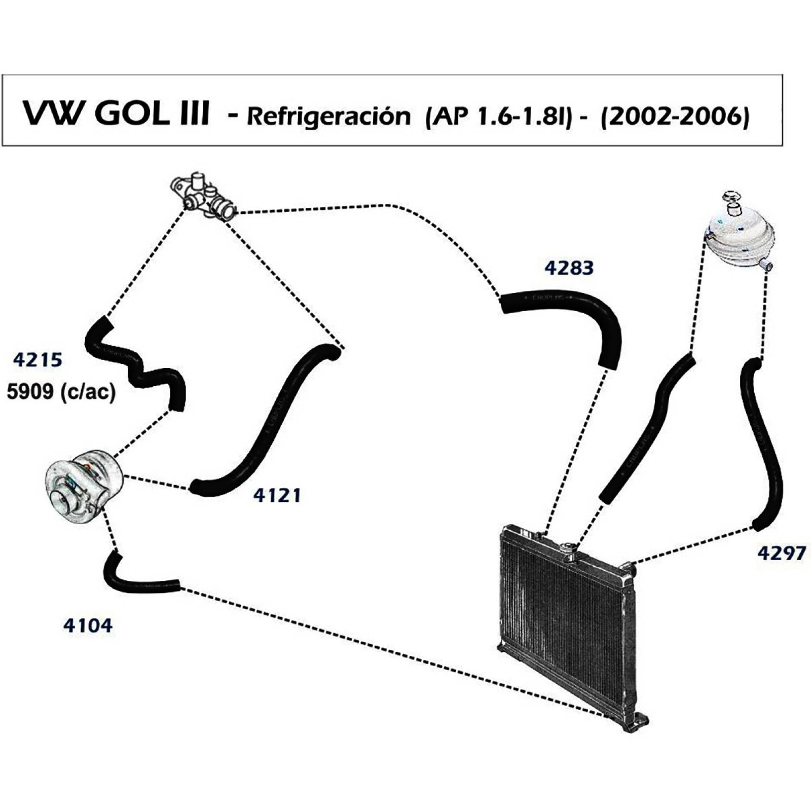 Manguera Refrigeracion Pointer 1998-2010 1.8 Gasolina