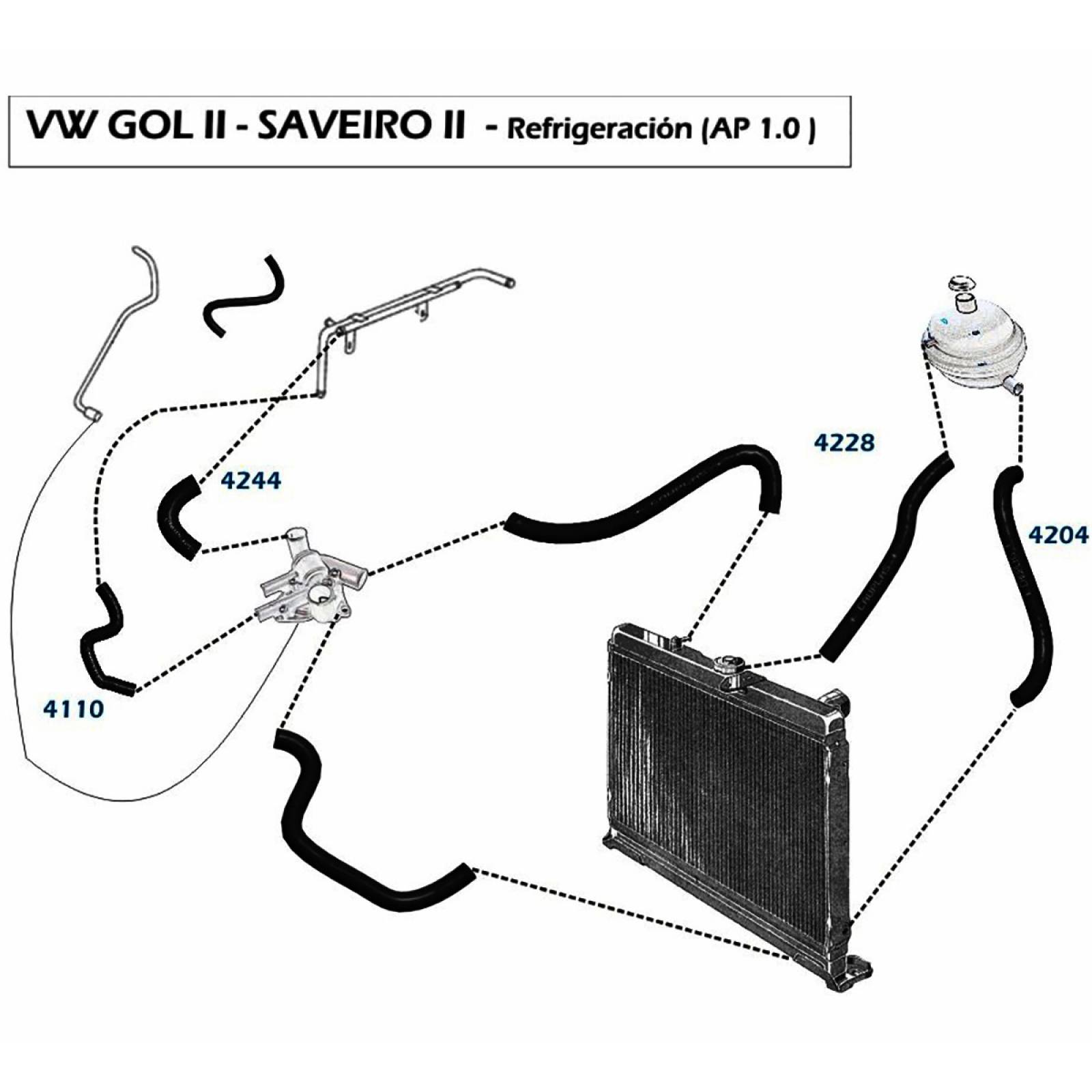 Manguera Refrigeracion Pointer 00-03 2.0 L Gasolina
