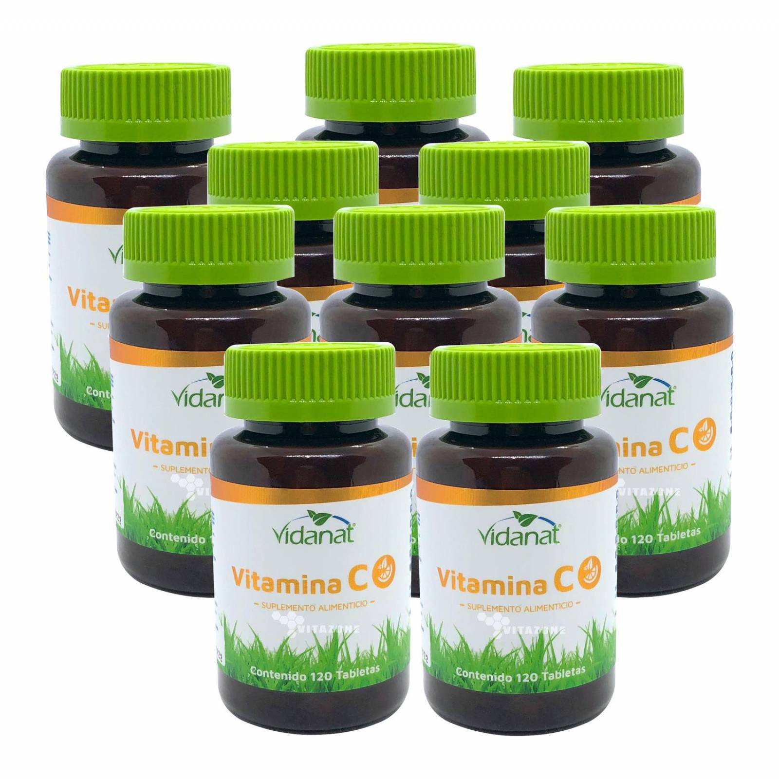 Vitamina C 120 tabletas Vidanat (10 frascos)