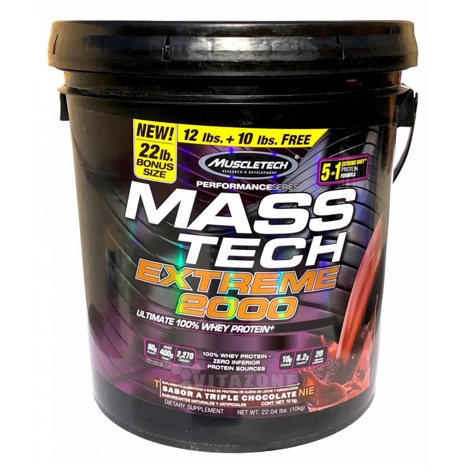 Proteína Mass Tech Extreme 2000 22 Lbs Chocolate Muscletech.