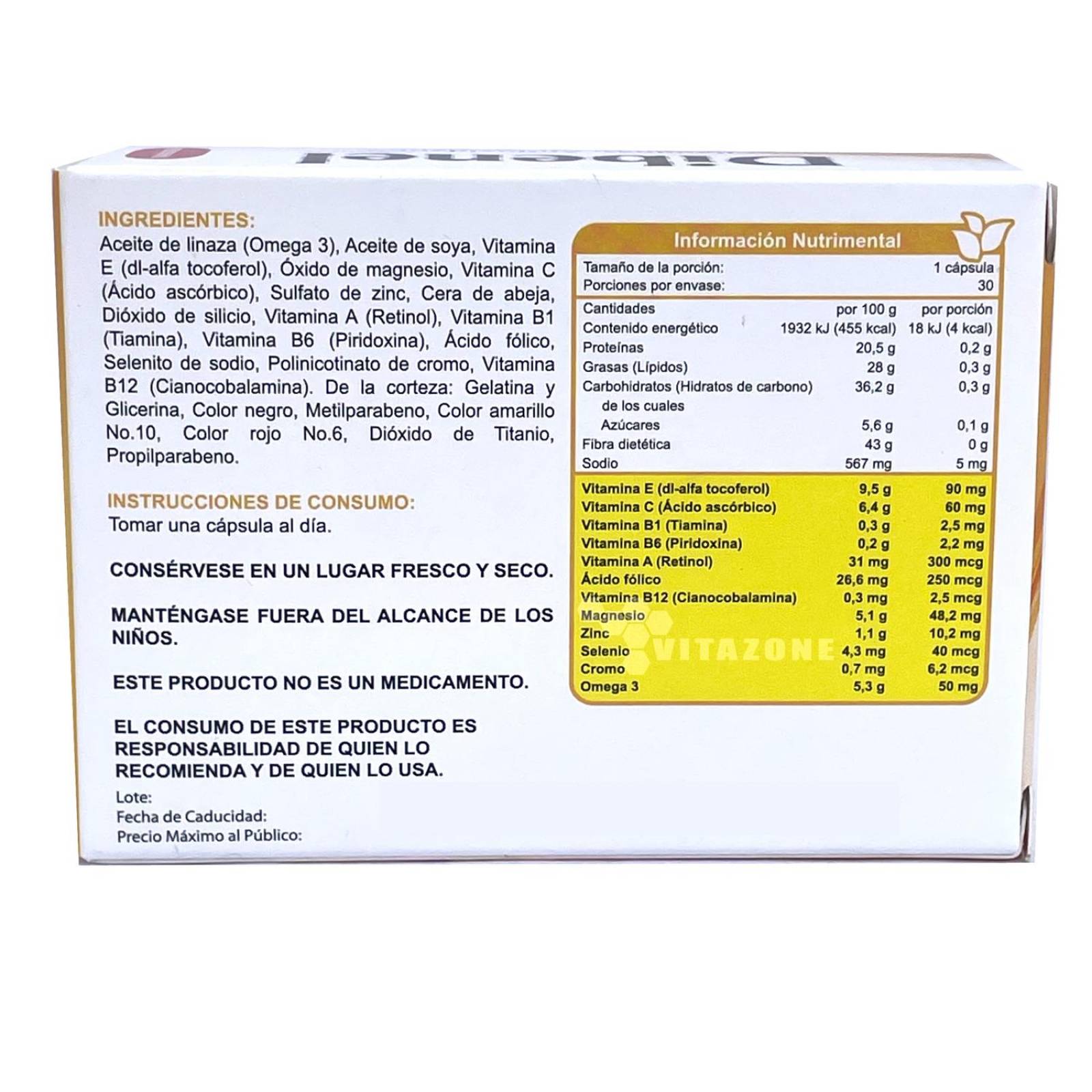 Dibenel multivitaminico Antioxidantes Omega 30 cáps