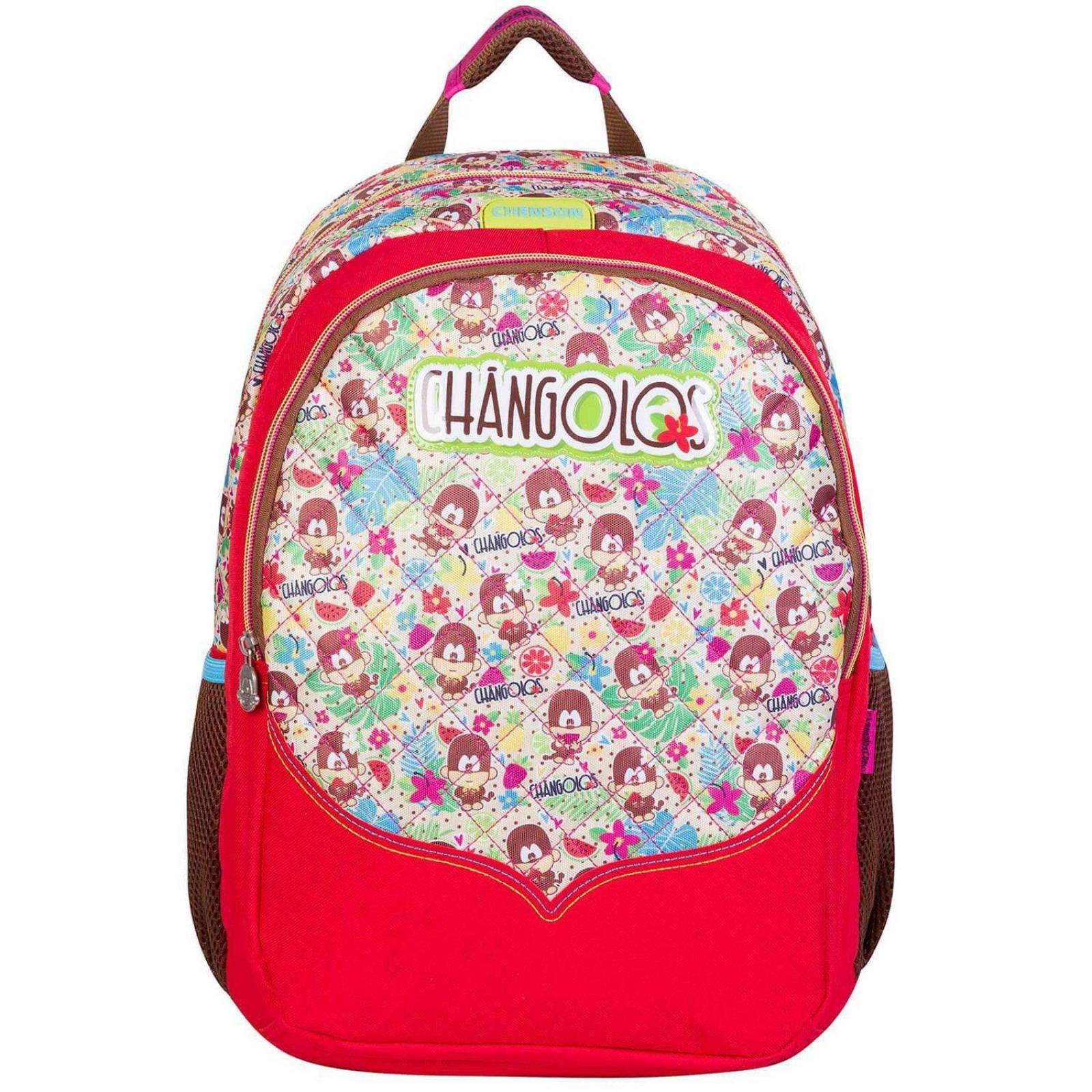 Mochila Escolar Roja con Changos