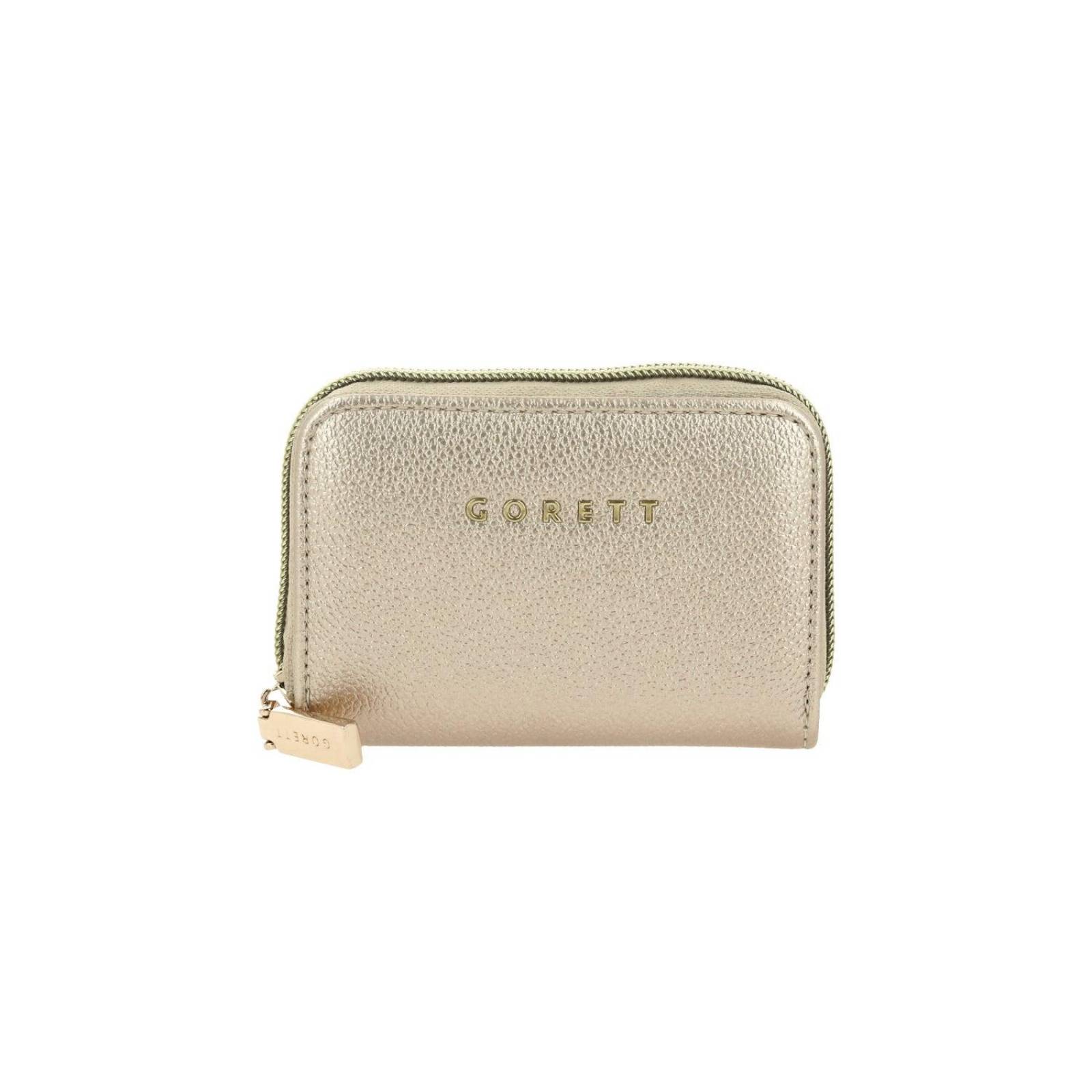 Cartera de dama wallet chico GORETT Oro ROMINA