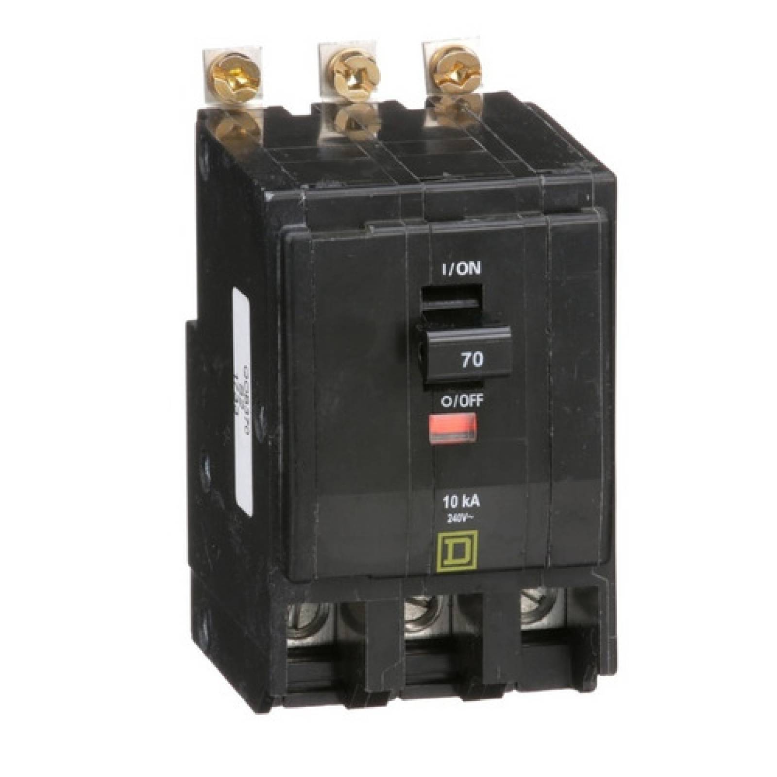 Interruptor termomagnético QOB 3P. 70 A. Atornillable 10kA 120/240V
