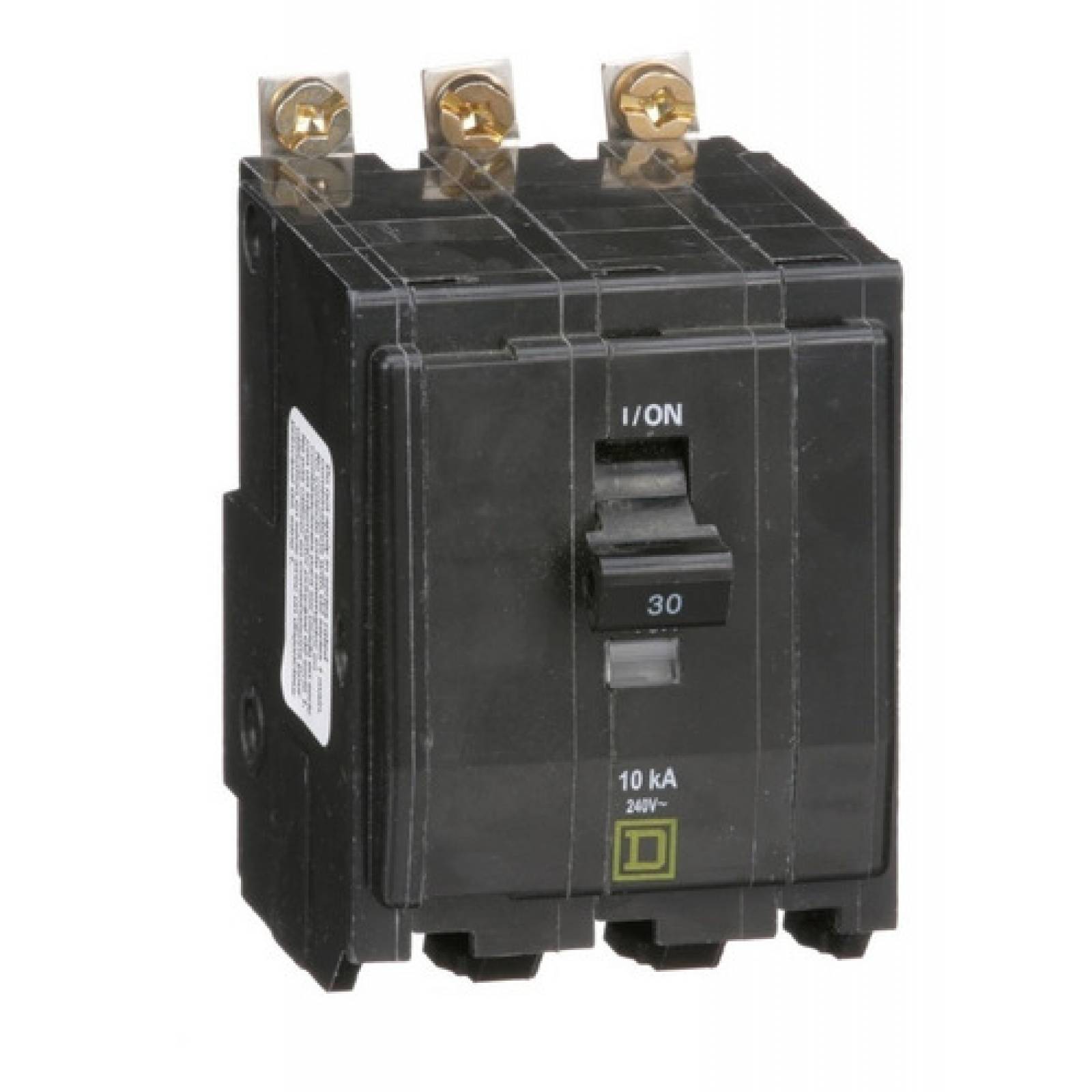 Interruptor termomagnético QOB 3P. 30 A. Atornillable 10kA 120/240V